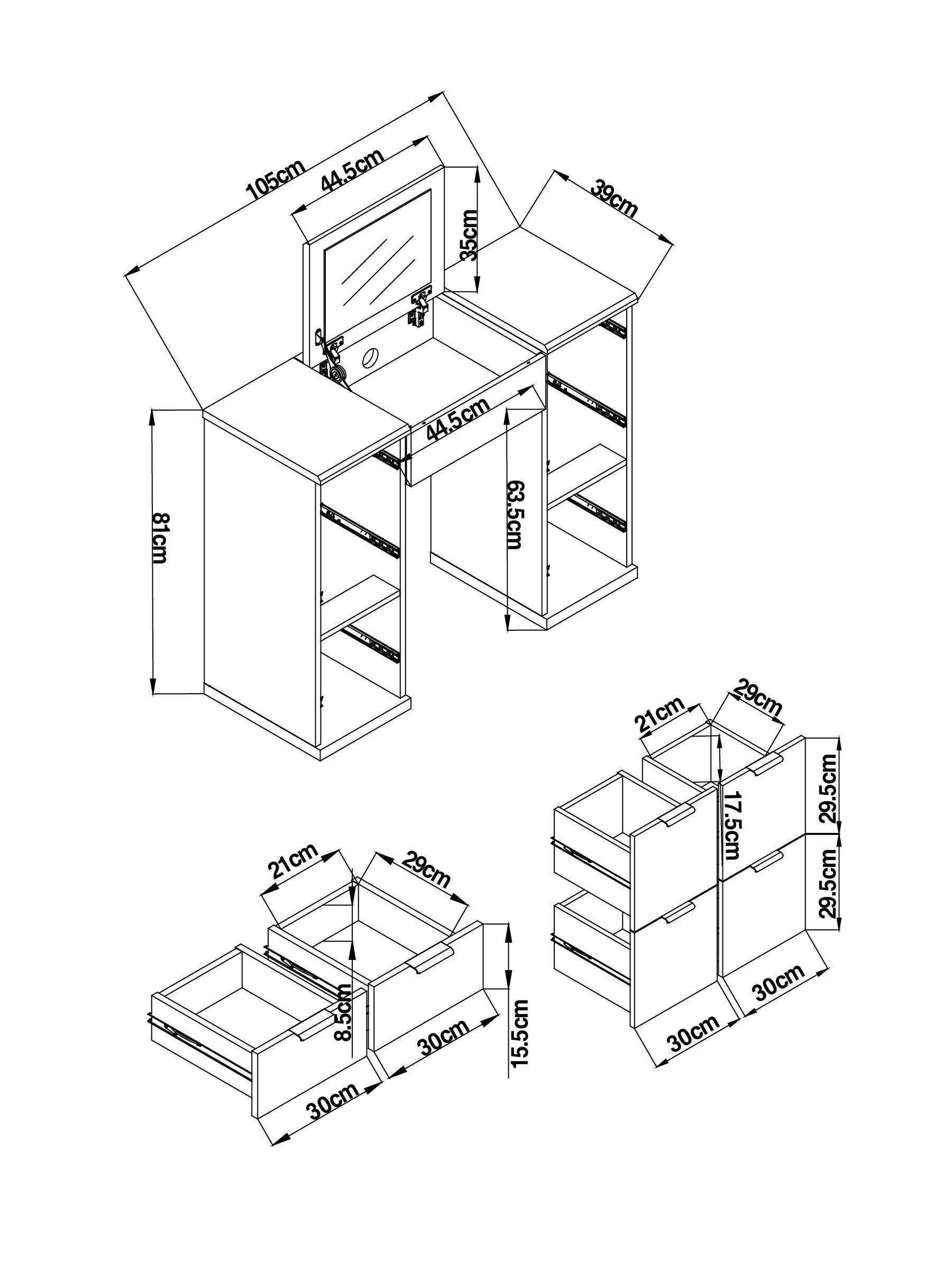 Buy Dark Bronx Oak Effect Light Up 6 Drawer Console Dressing Table from ...