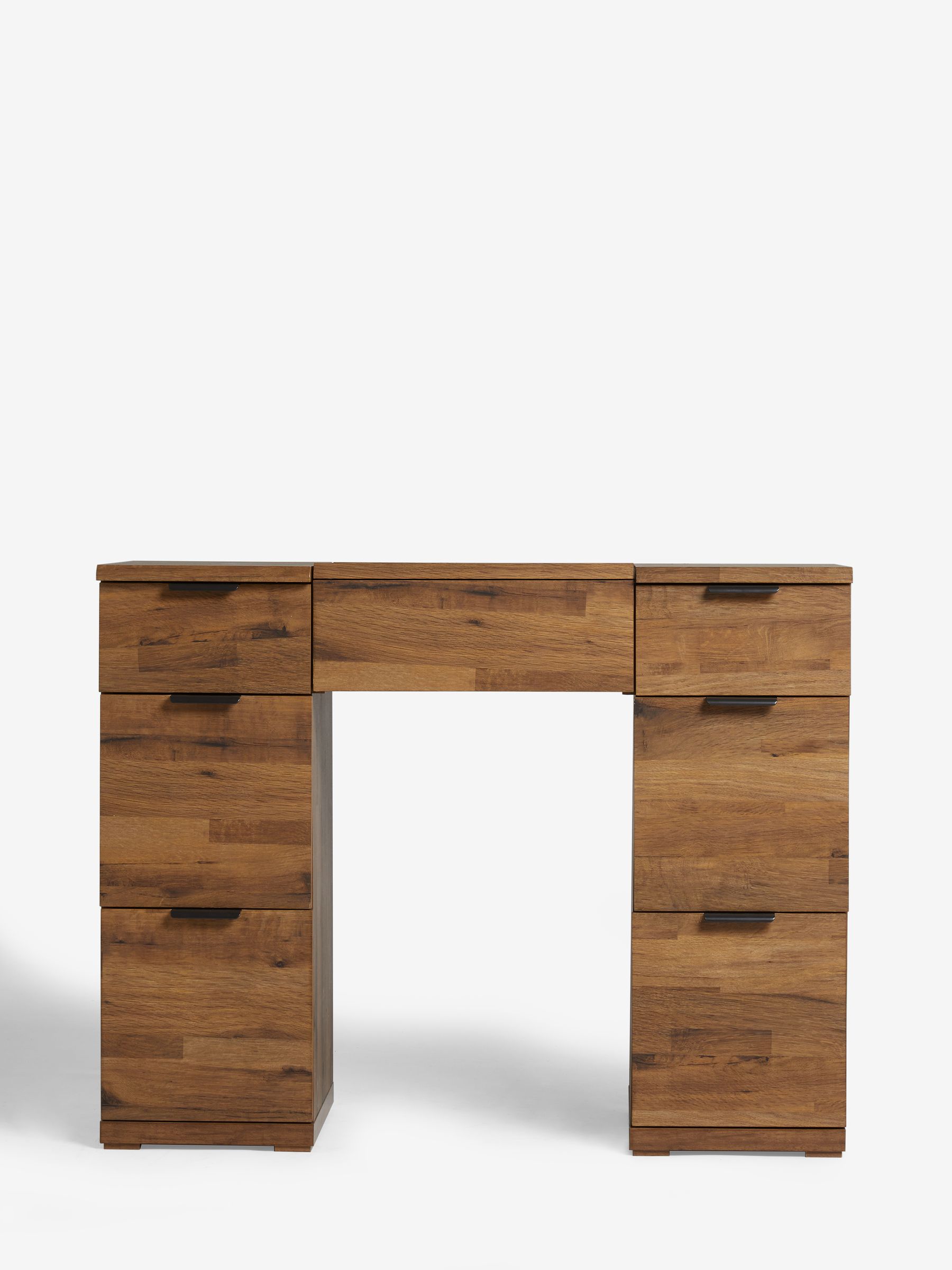 Buy Dark Bronx Oak Effect Light up 6 Drawer Console Dressing Table from ...