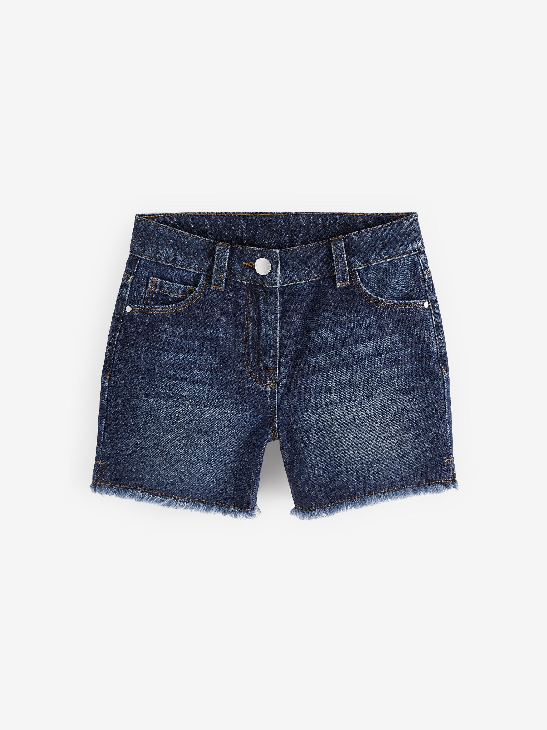 Buy Dark Blue Longer Length Frayed Edge Denim Shorts (3-16yrs) from ...