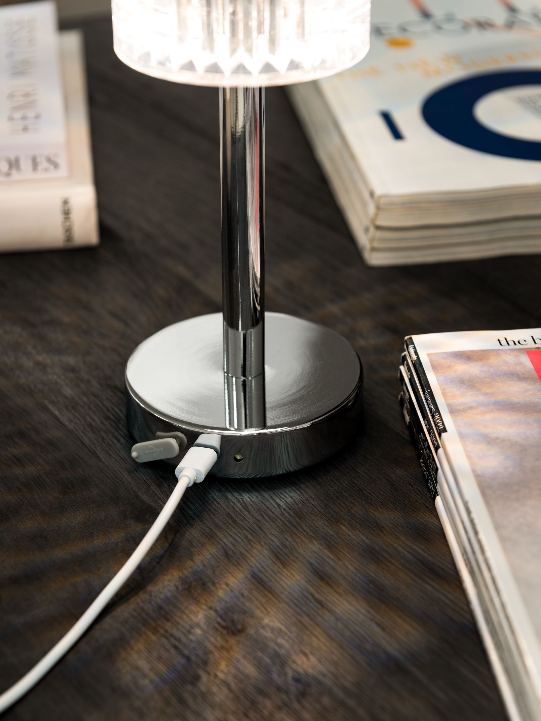 Buy Brushed Nickel Albus Rechargeable Ambient Wireless Table Lamp from ...