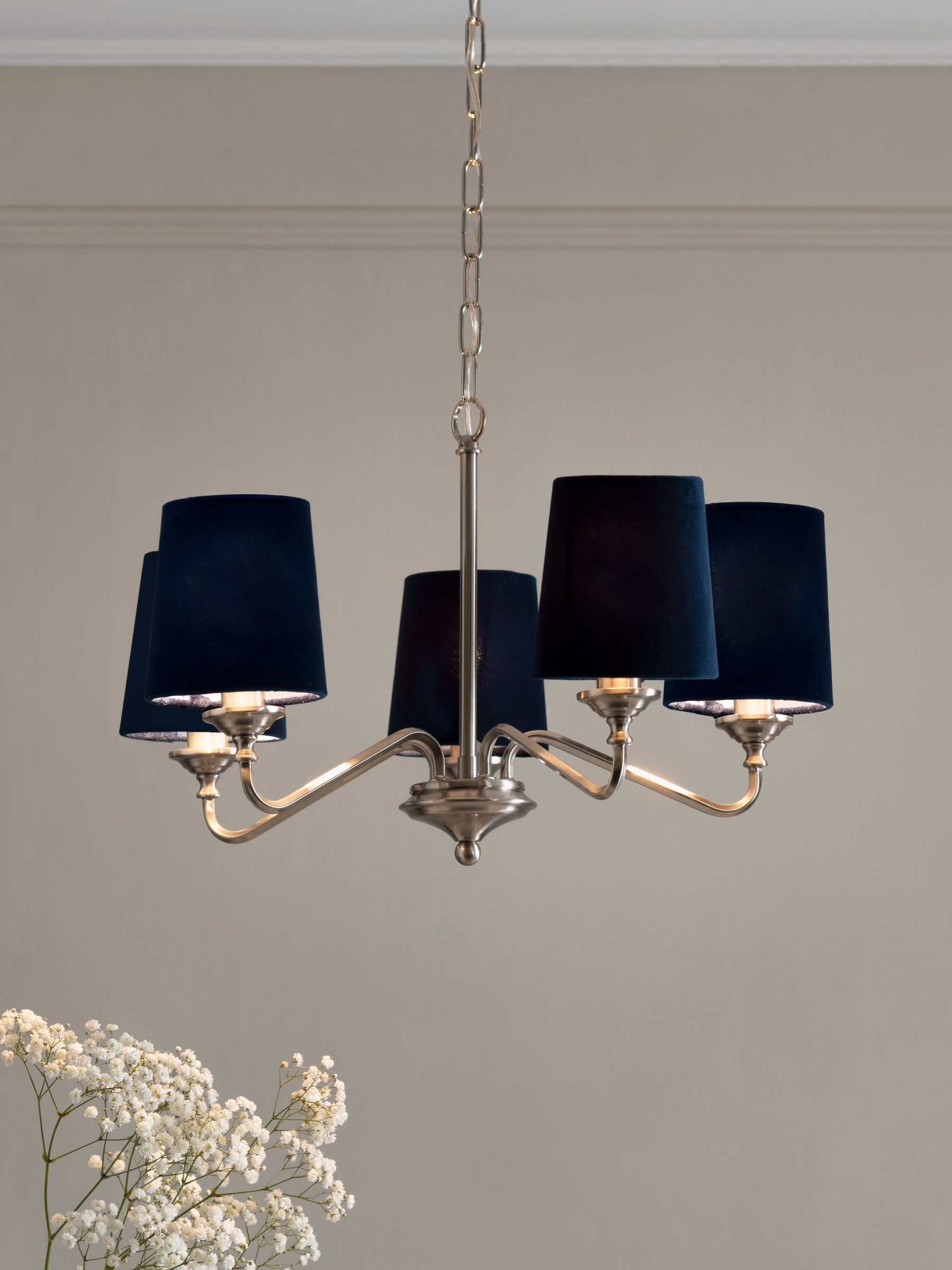 Buy 5 Pack Navy Blue Velvet Candle Light Shades from the Next UK online ...