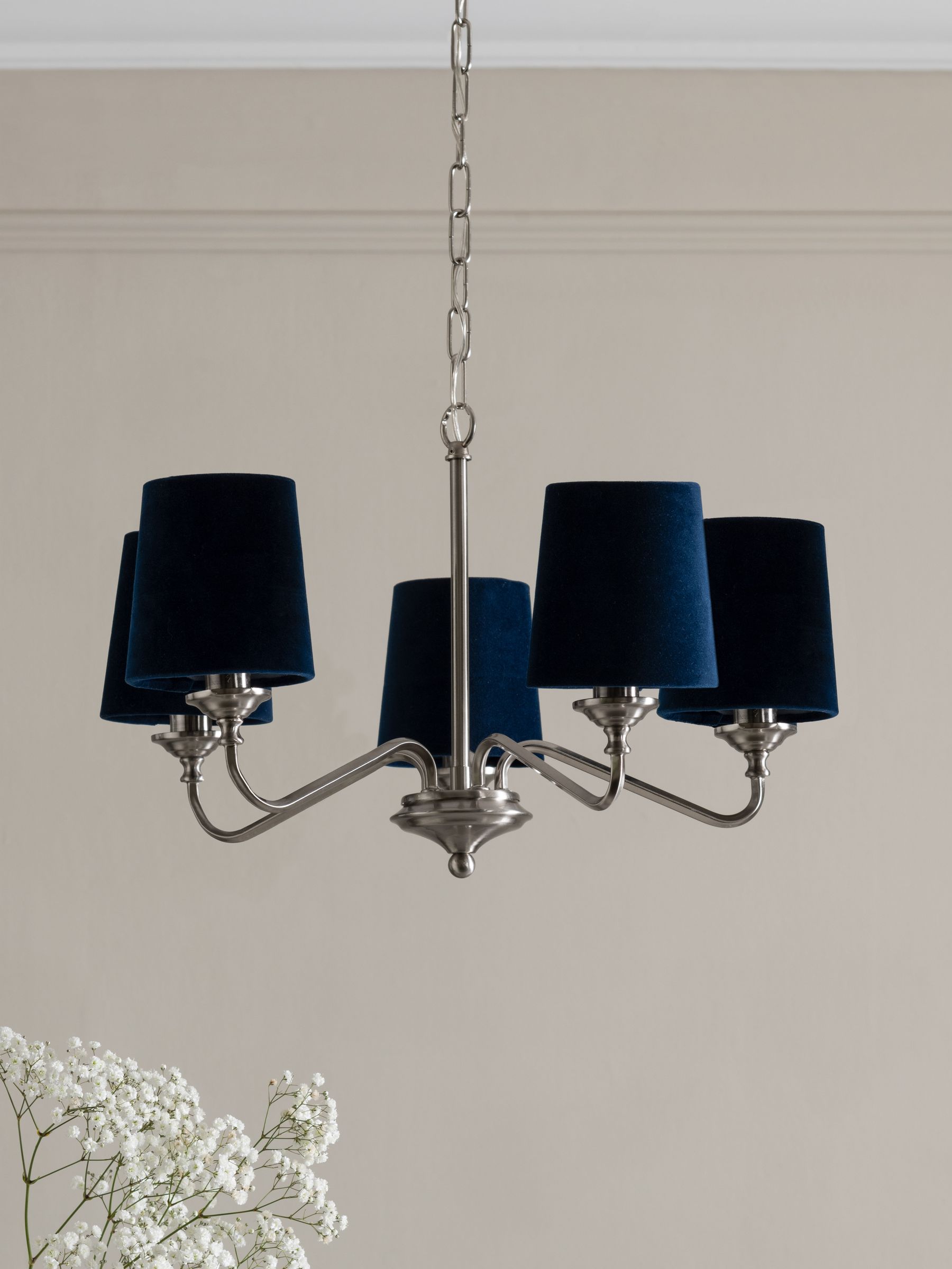 Buy 5 Pack Navy Blue Velvet Candle Light Shades from the Next UK online ...