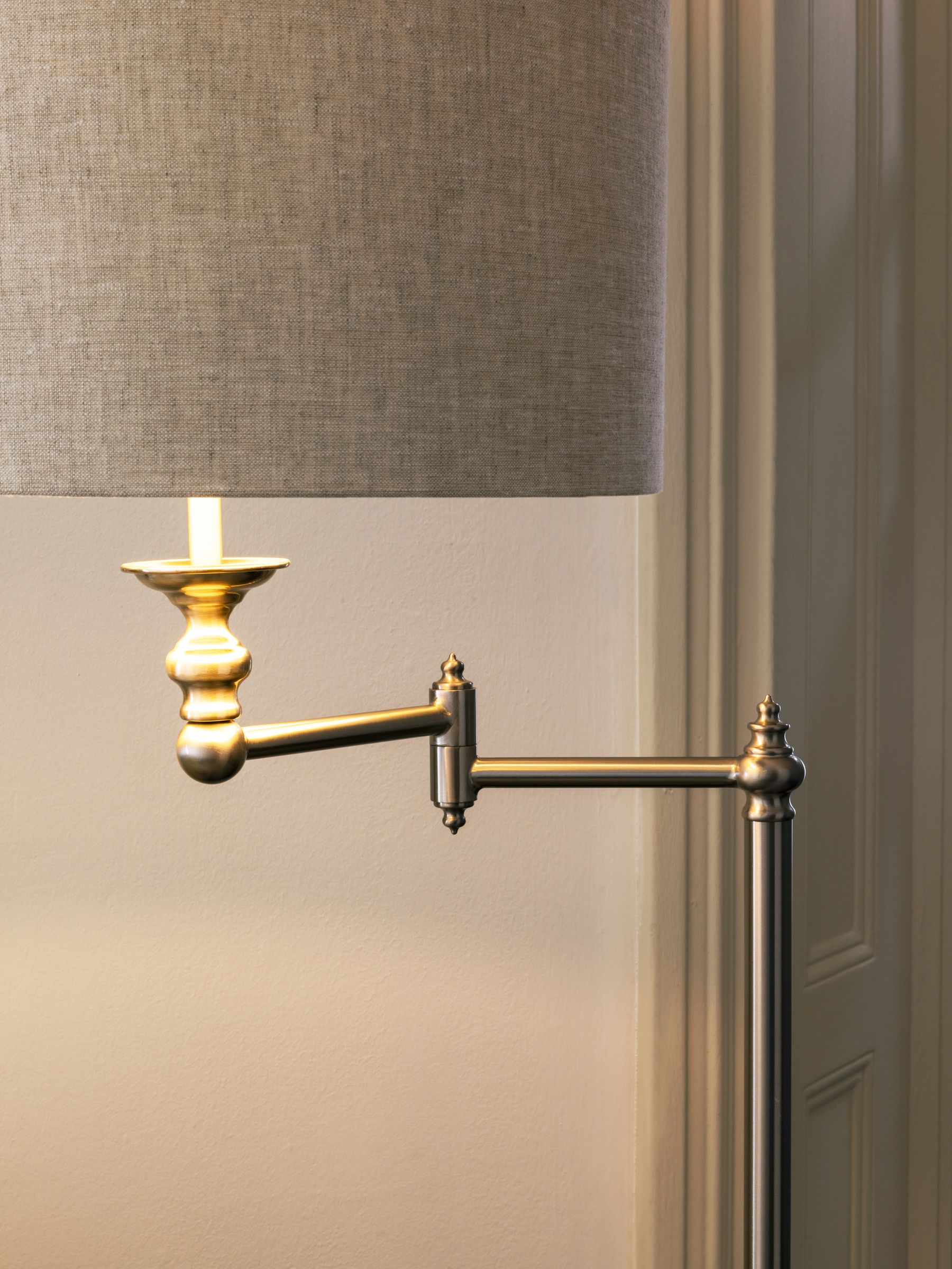 Buy Brushed Nickel Burford Swing Arm Floor Lamp from the Next UK online ...