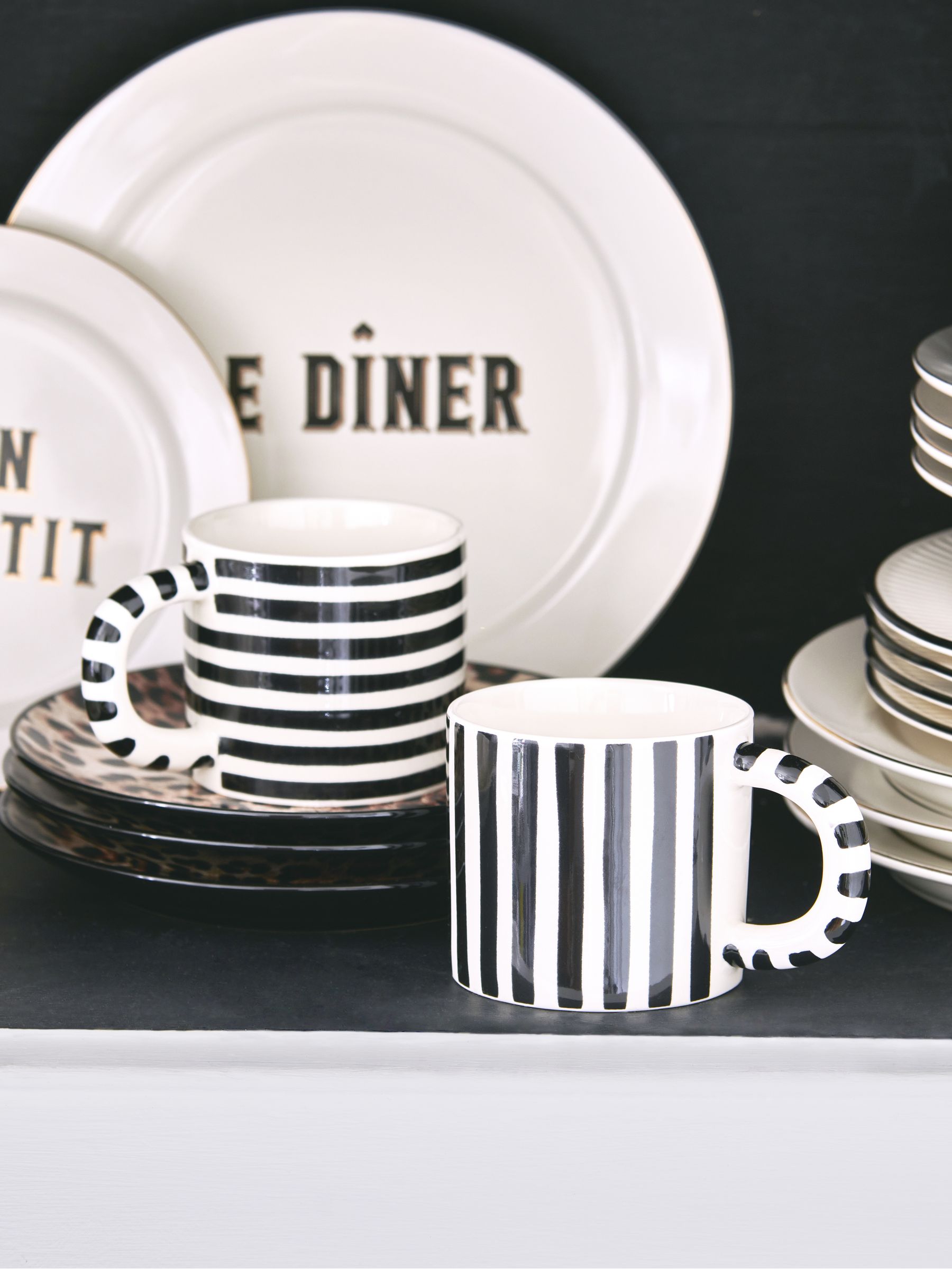 Buy Rockett St George Set of 2 Monochrome Stripey Mugs from the Next UK ...