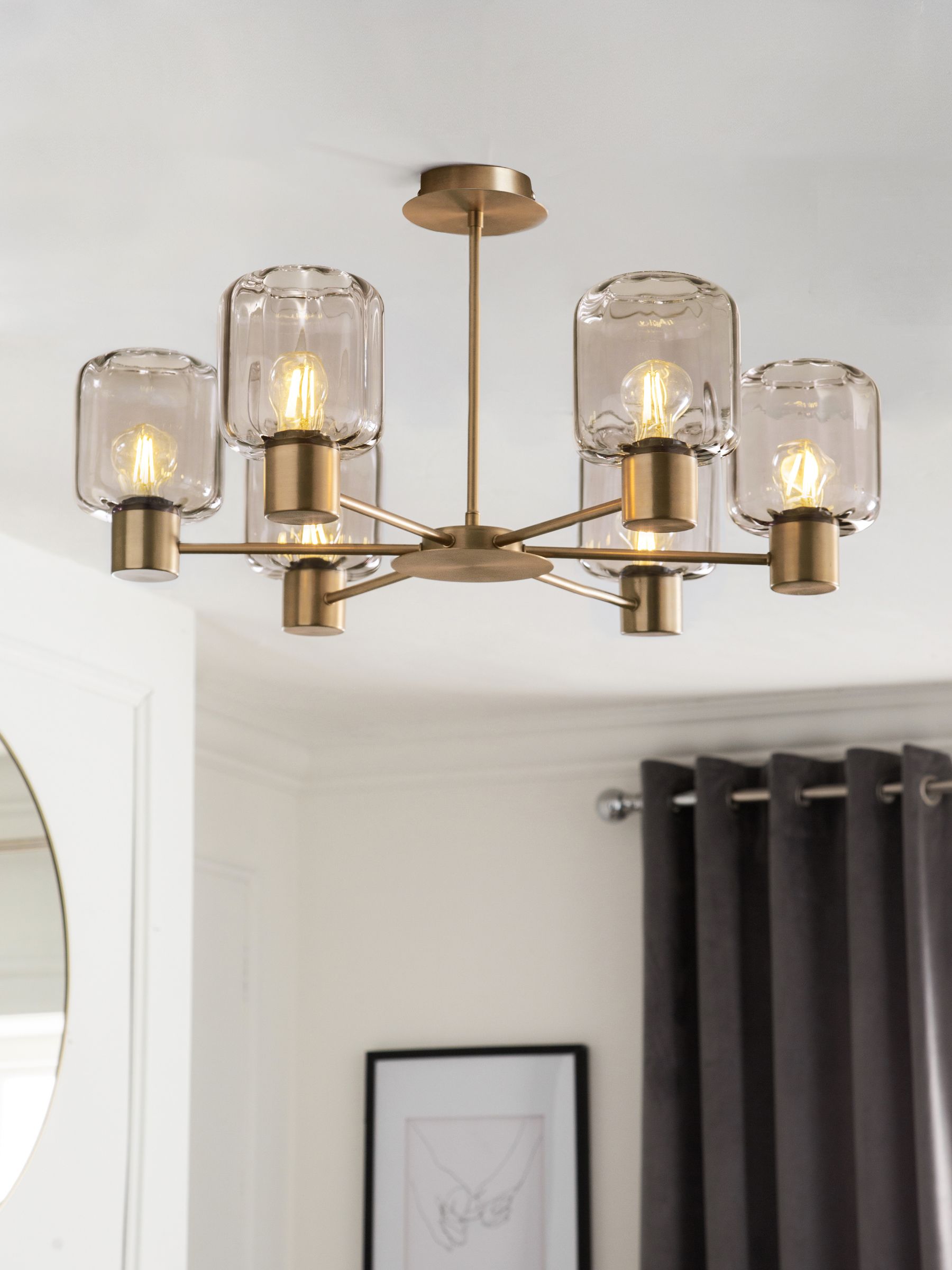 Buy Smoke Grey Jensen 6 Light Flush Ceiling Light from the Next UK ...