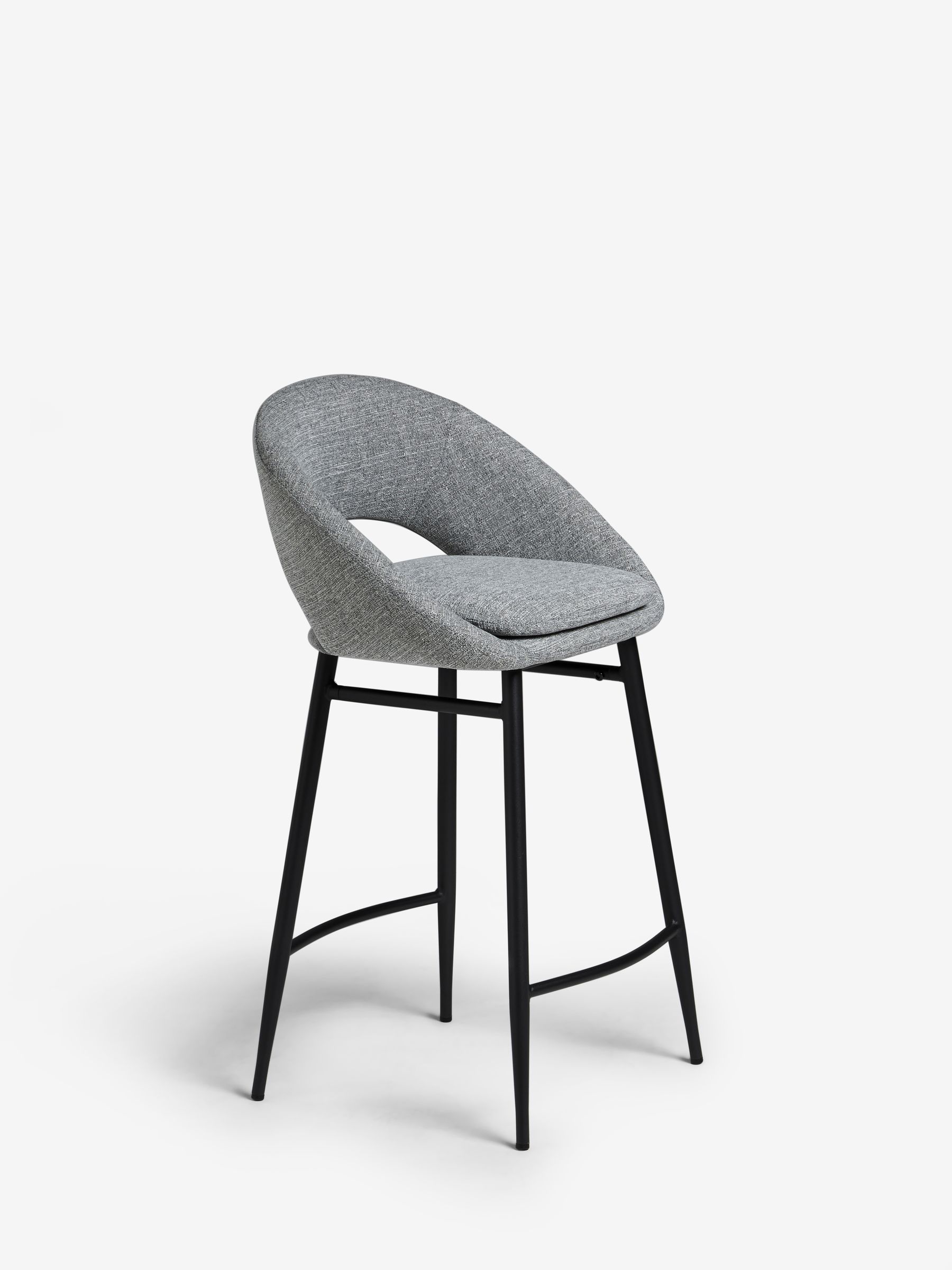 Buy Tweedy Plain Mid Grey Hewitt Fixed Height Bar Stool from the Next ...