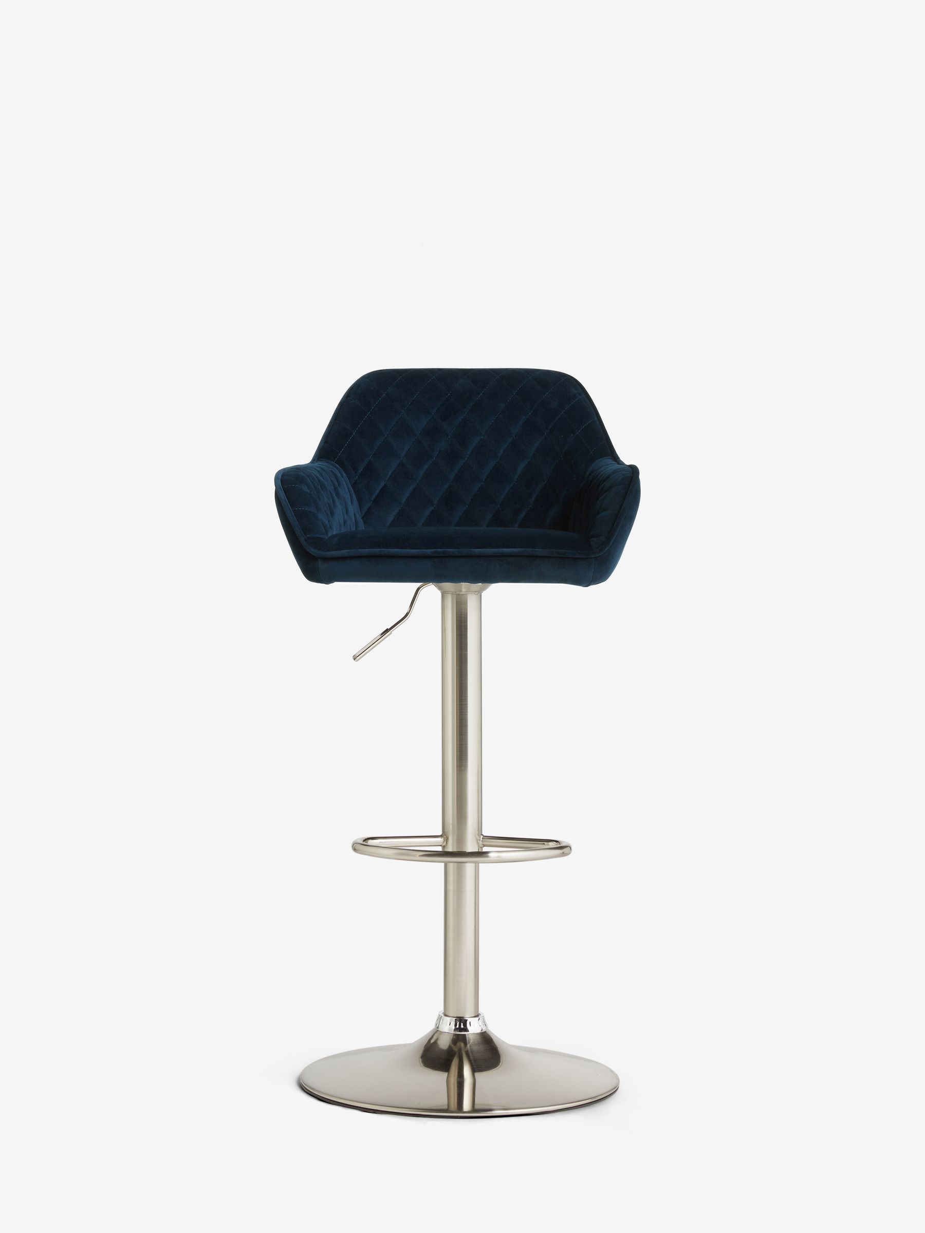 Buy Soft Velvet Navy Blue Hamilton Adjustable Height Quilted Kitchen ...