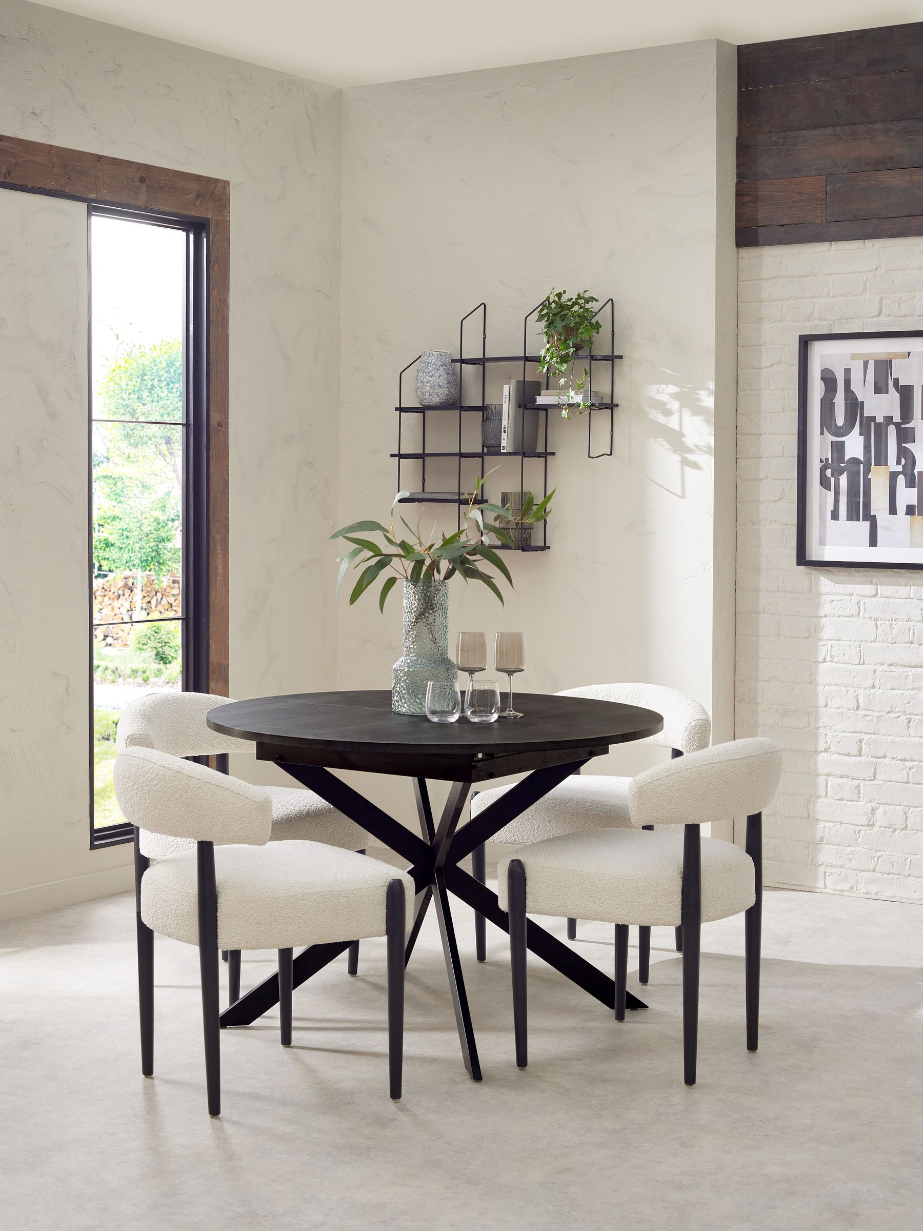 Buy Black Bronx Oak Effect Round 4 to 6 Seater Extending Dining Table ...
