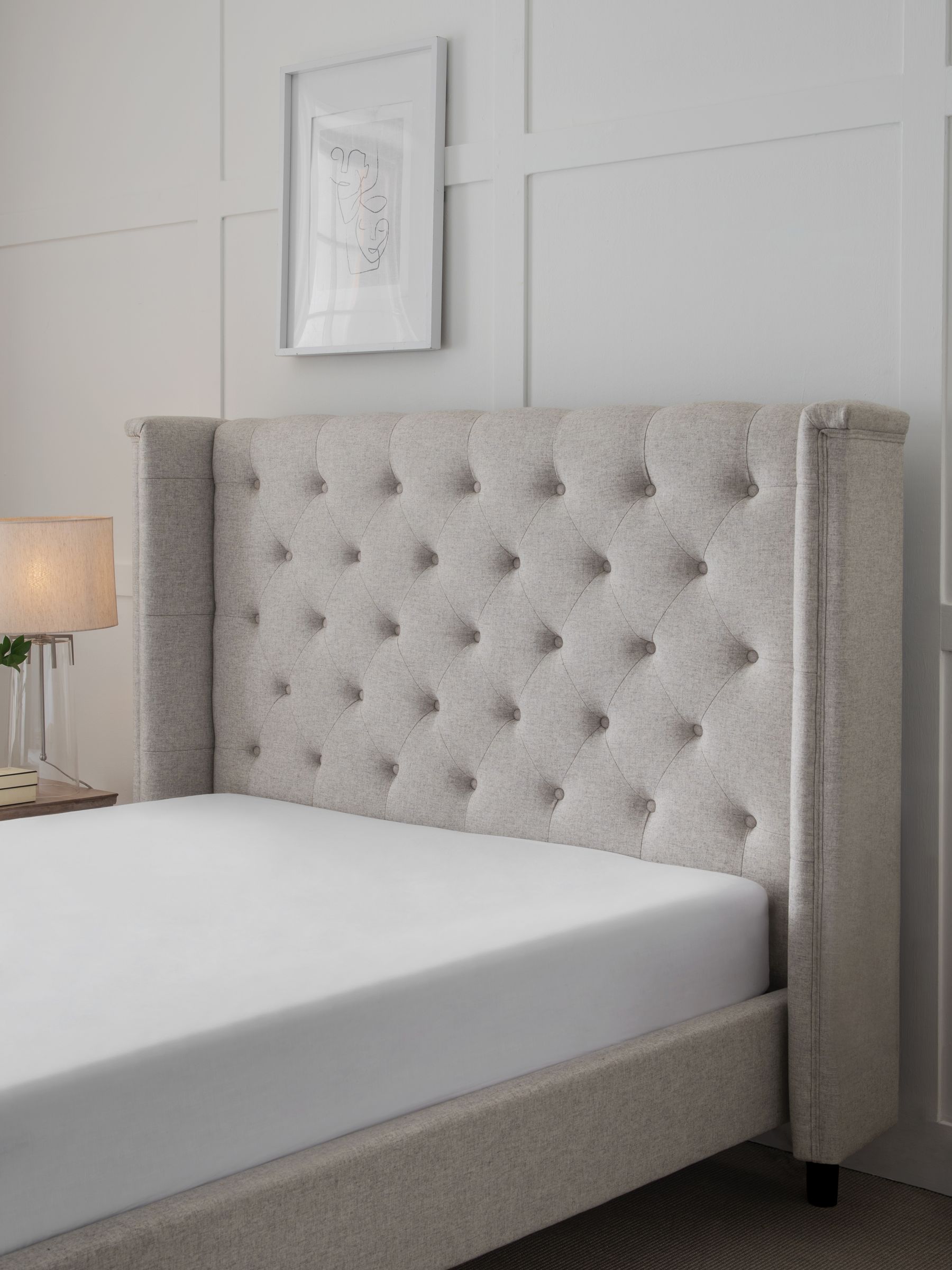 Buy Wool Blend Natural Stone Grayson Upholstered Bed Frame from the ...