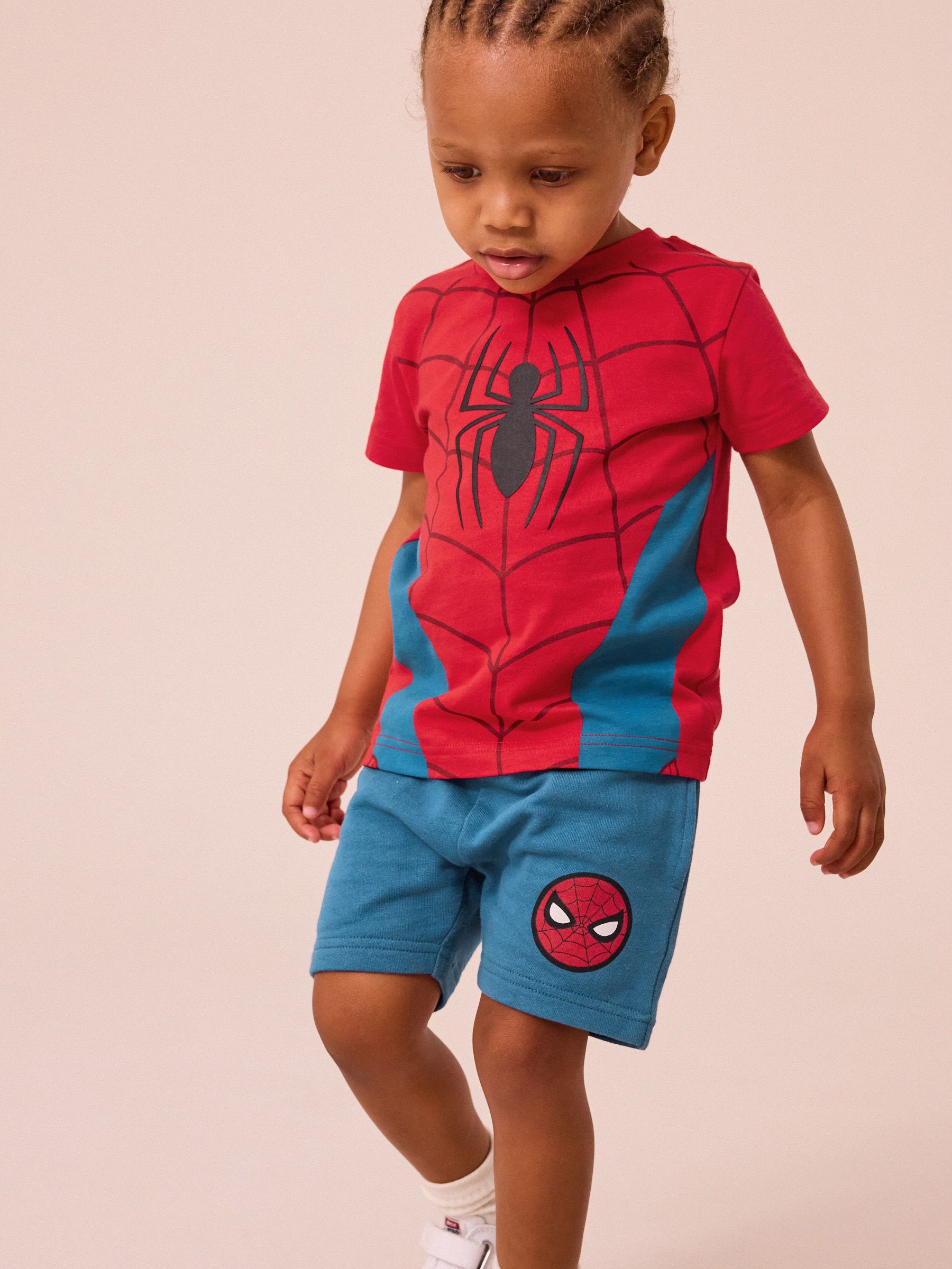 Buy Red/Blue - Spider-Man T-Shirt And Shorts Set (3mths-8yrs) from Next ...