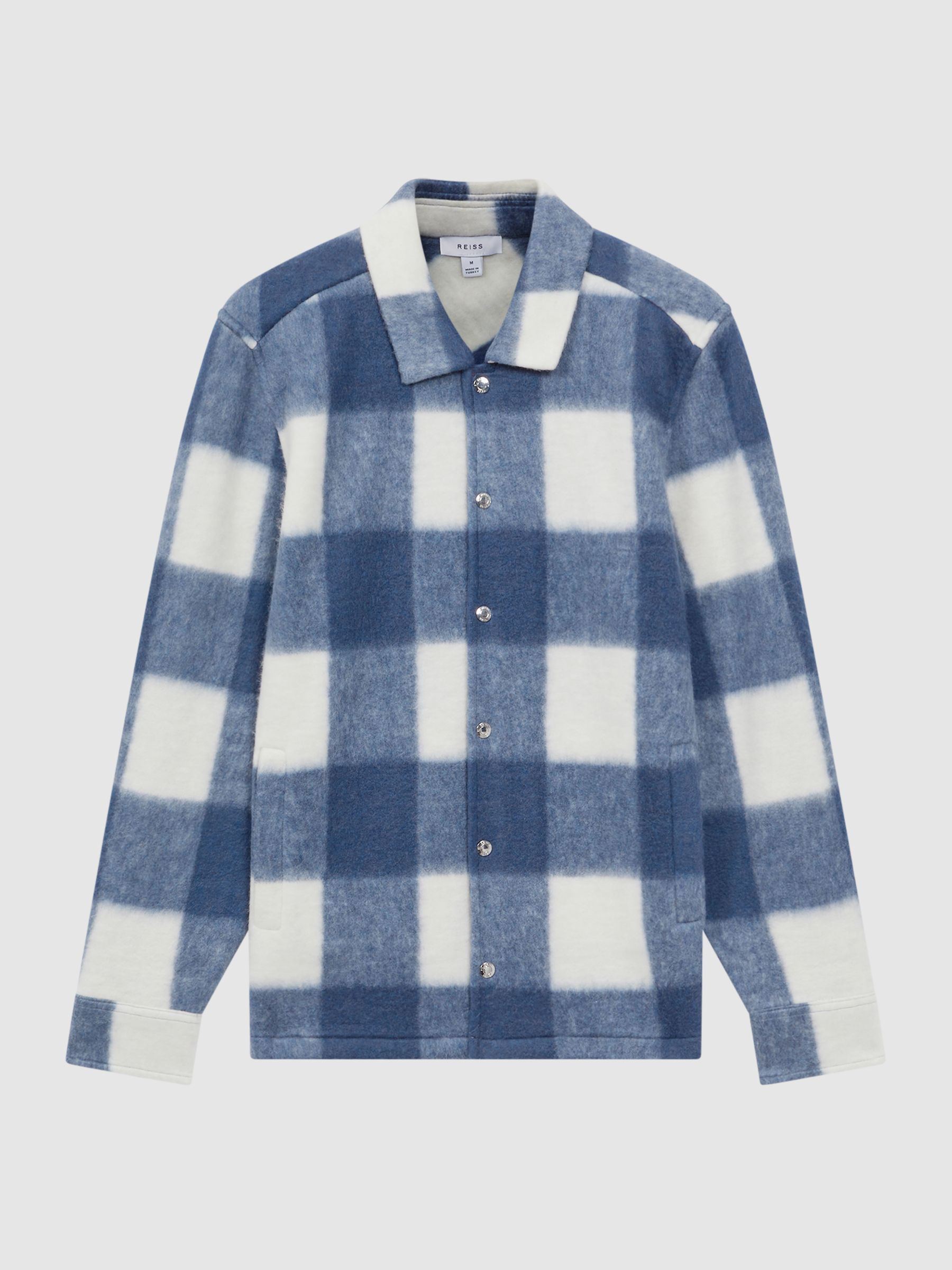 Buy Reiss Blue Scott Brushed Check Overshirt from the Next UK online shop