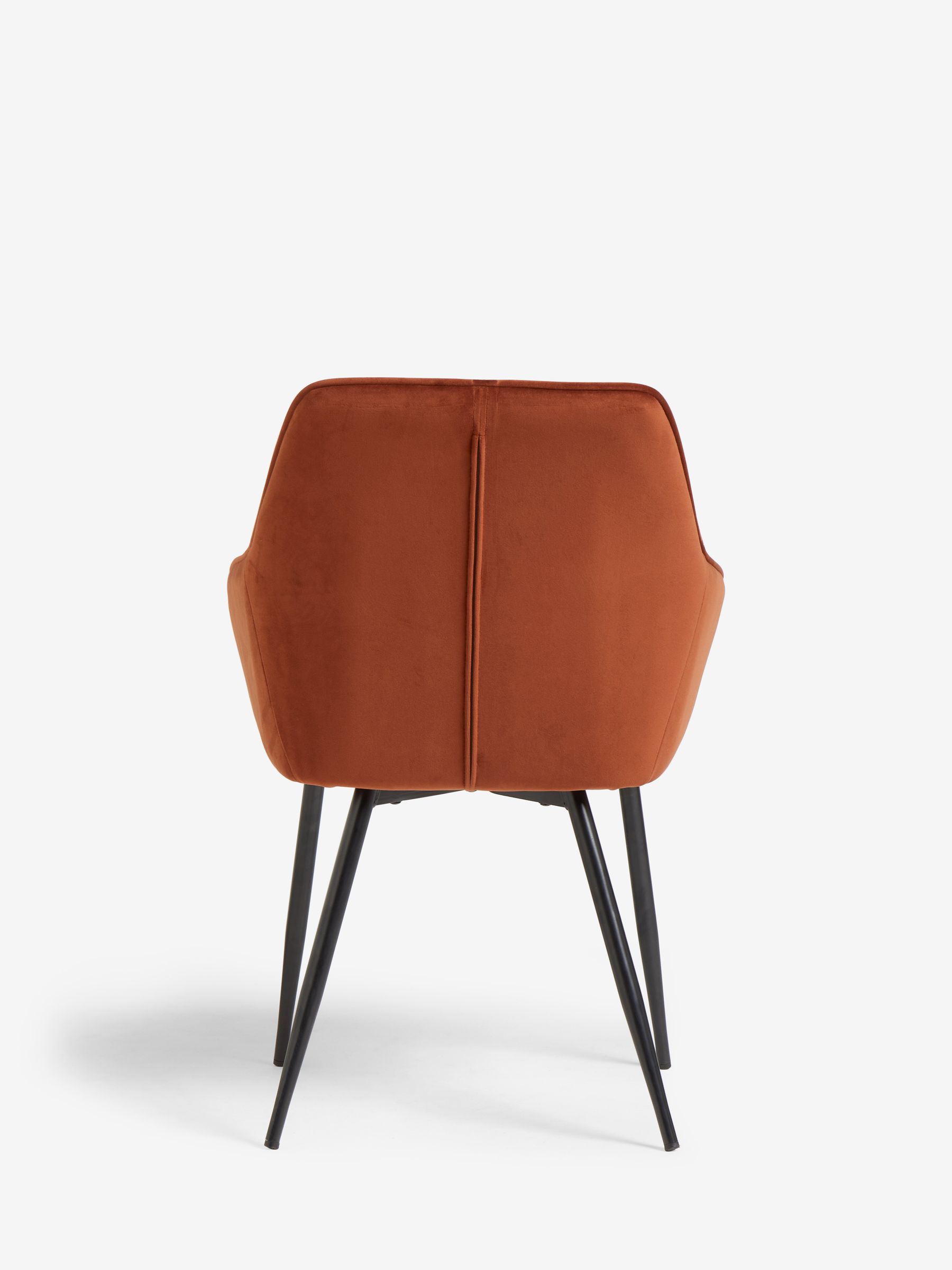 Buy Set of 2 Solft Velvet Rust Brown Hamilton Black Leg Quilted Dining ...