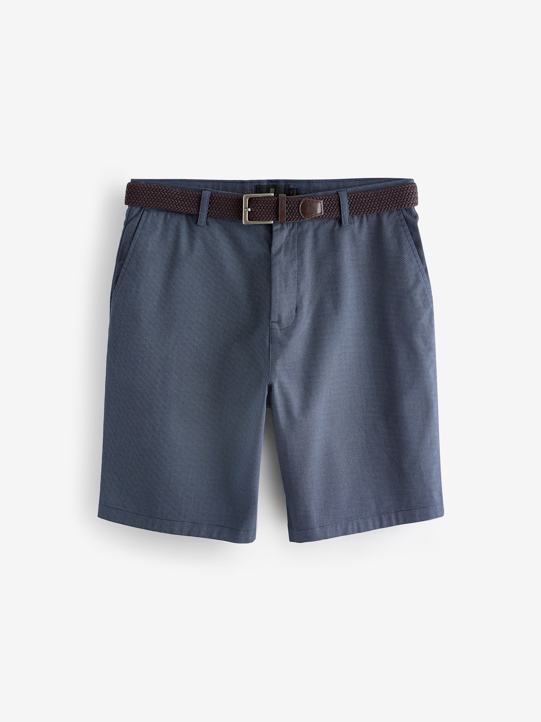 Buy Navy Texture Woven Belted Textured Shorts from the Next UK online shop