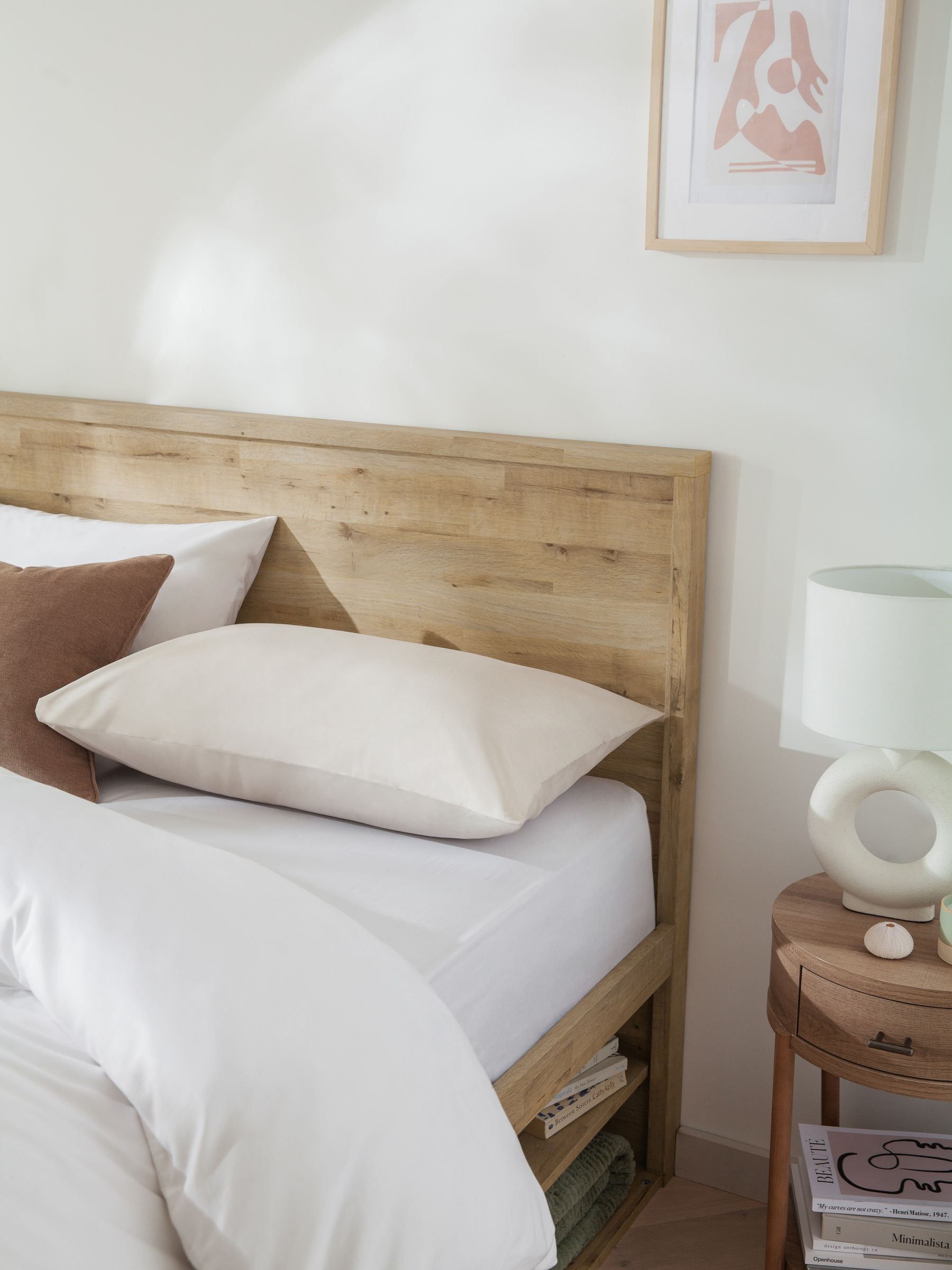 Buy Light Oak Effect Bronx Platform Bed Frame with Storage from the ...