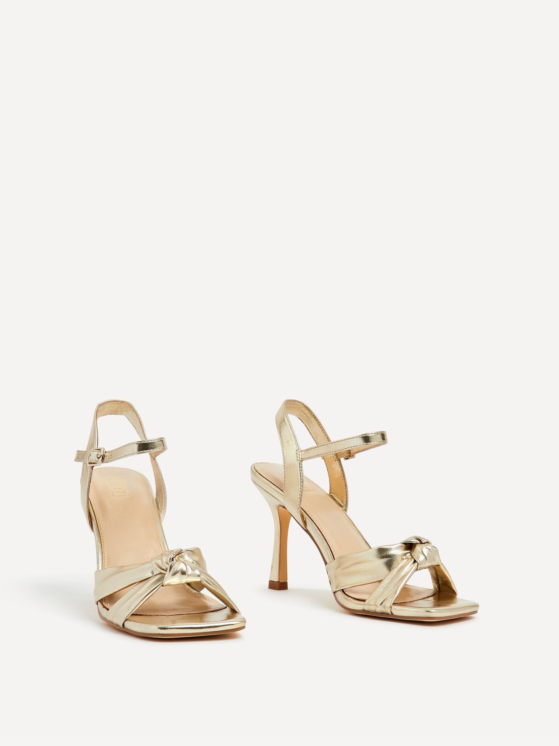 Buy Linzi Gold Blair Knotted Stiletto Heeled Sandals from the Next UK ...