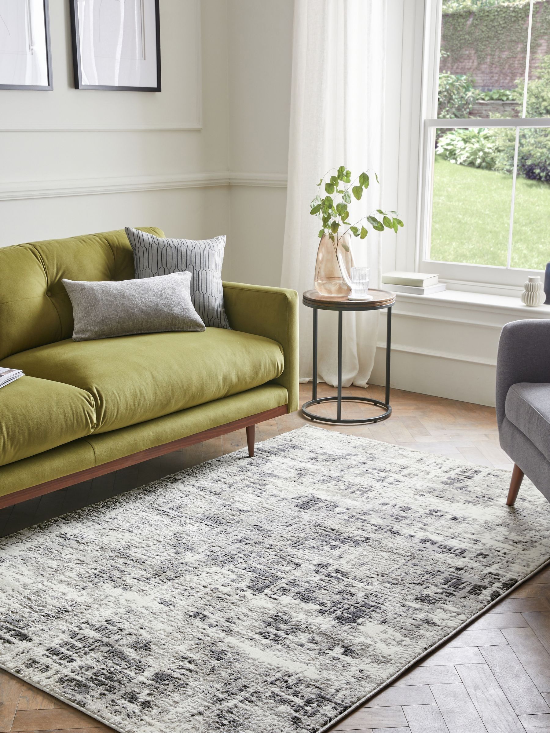 Buy Black Mica Abstract Rug from Next Ireland