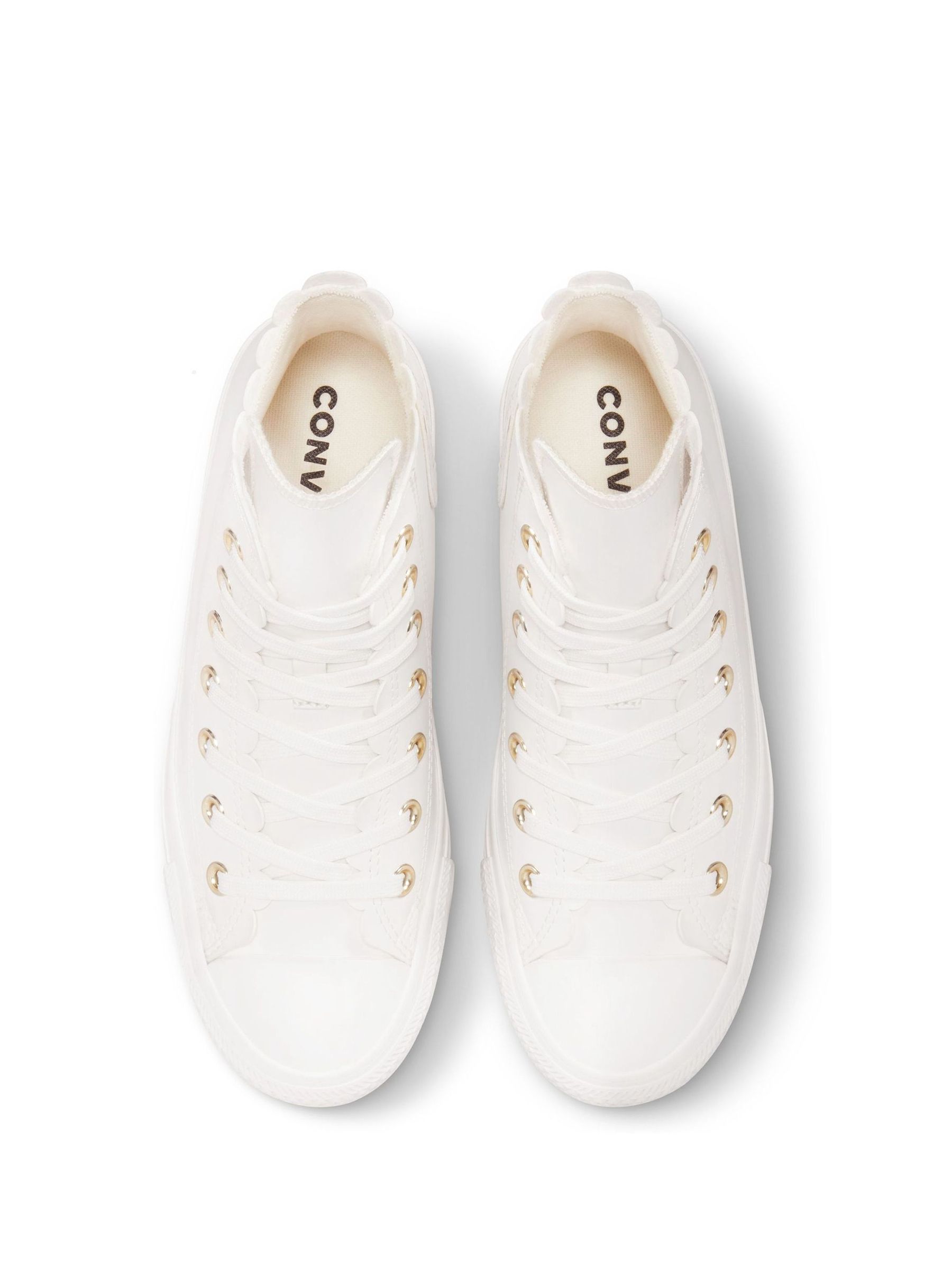 Buy Converse White Scallop High Top Trainers from the Next UK online shop