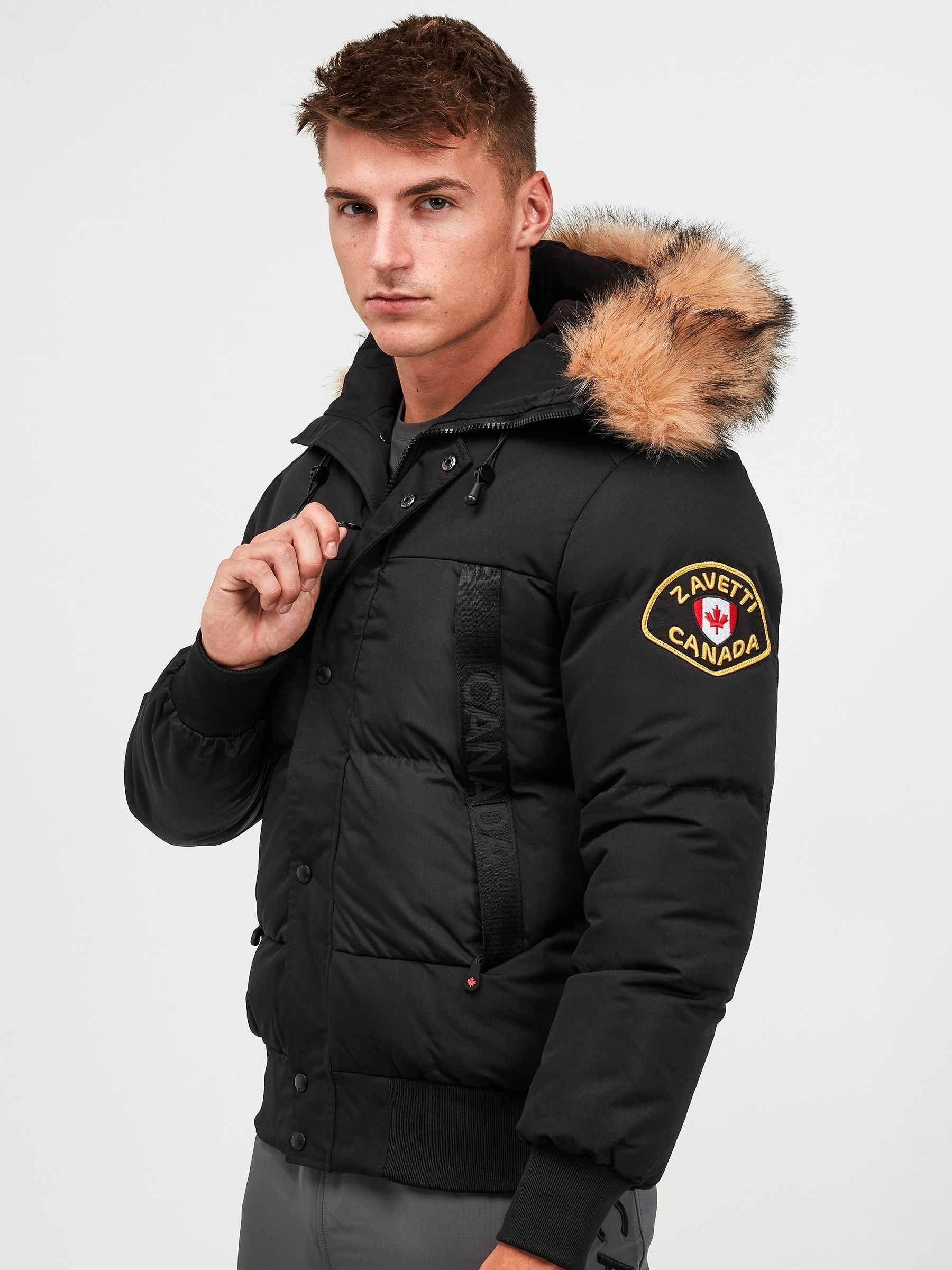Buy Zavetti Canada Jet Black Aylmer Bomber Parka Jacket from Next Ireland