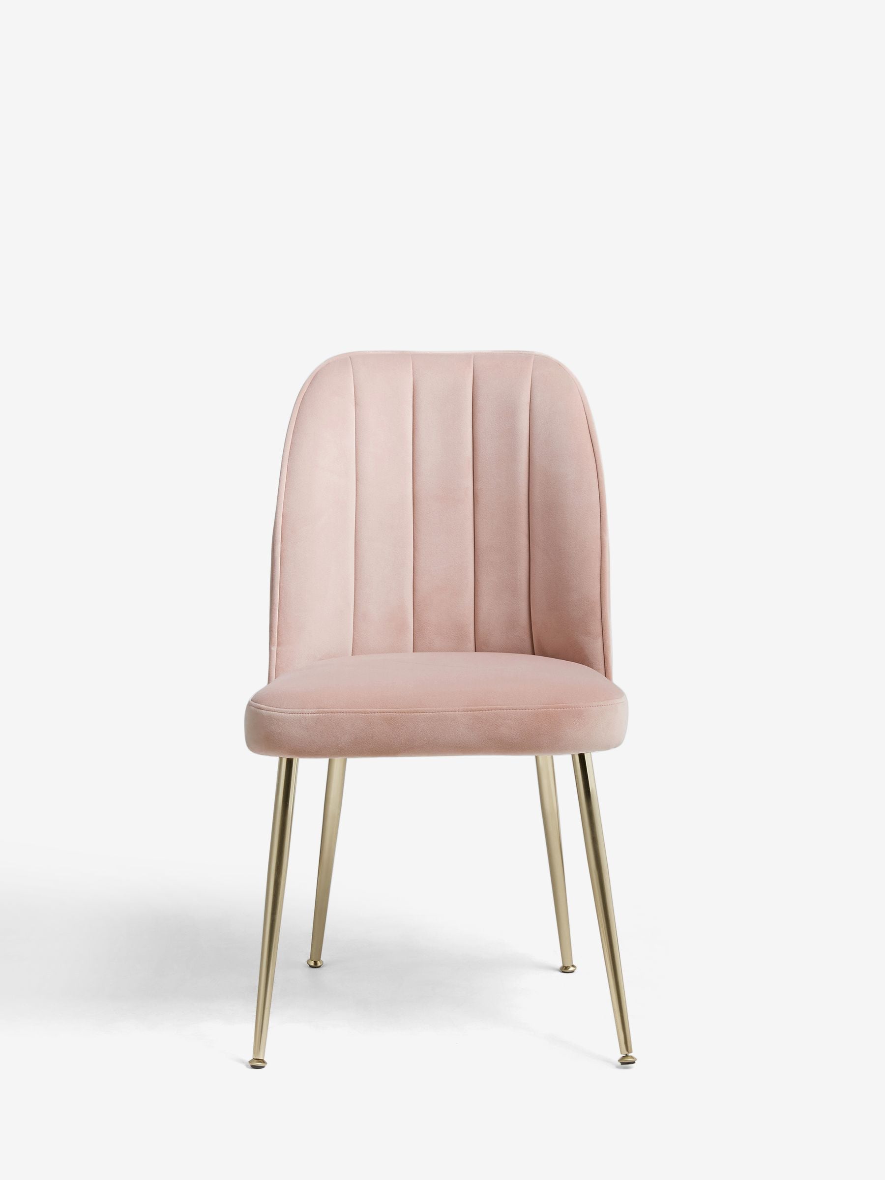 Buy Set of 2 Soft Velvet Blush Pink Stella Gold Effect Leg Dining Chairs from the Next UK online shop
