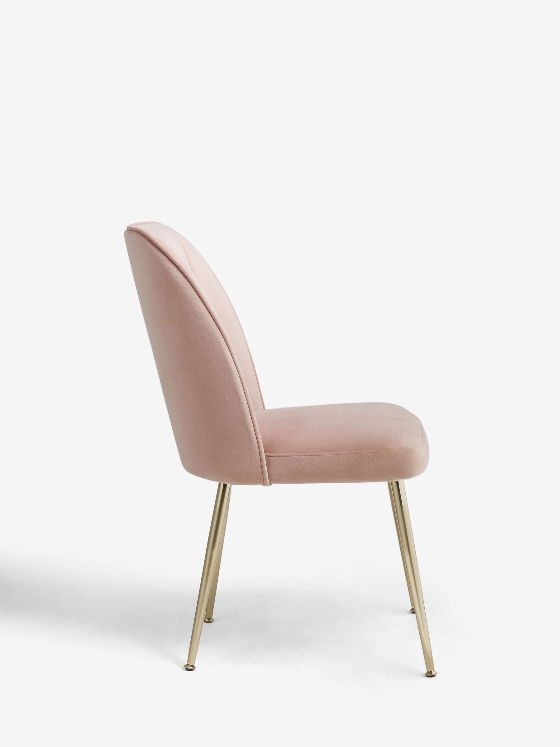 Buy Set of 2 Soft Velvet Blush Pink Gold Effect Leg Dining Chairs from ...