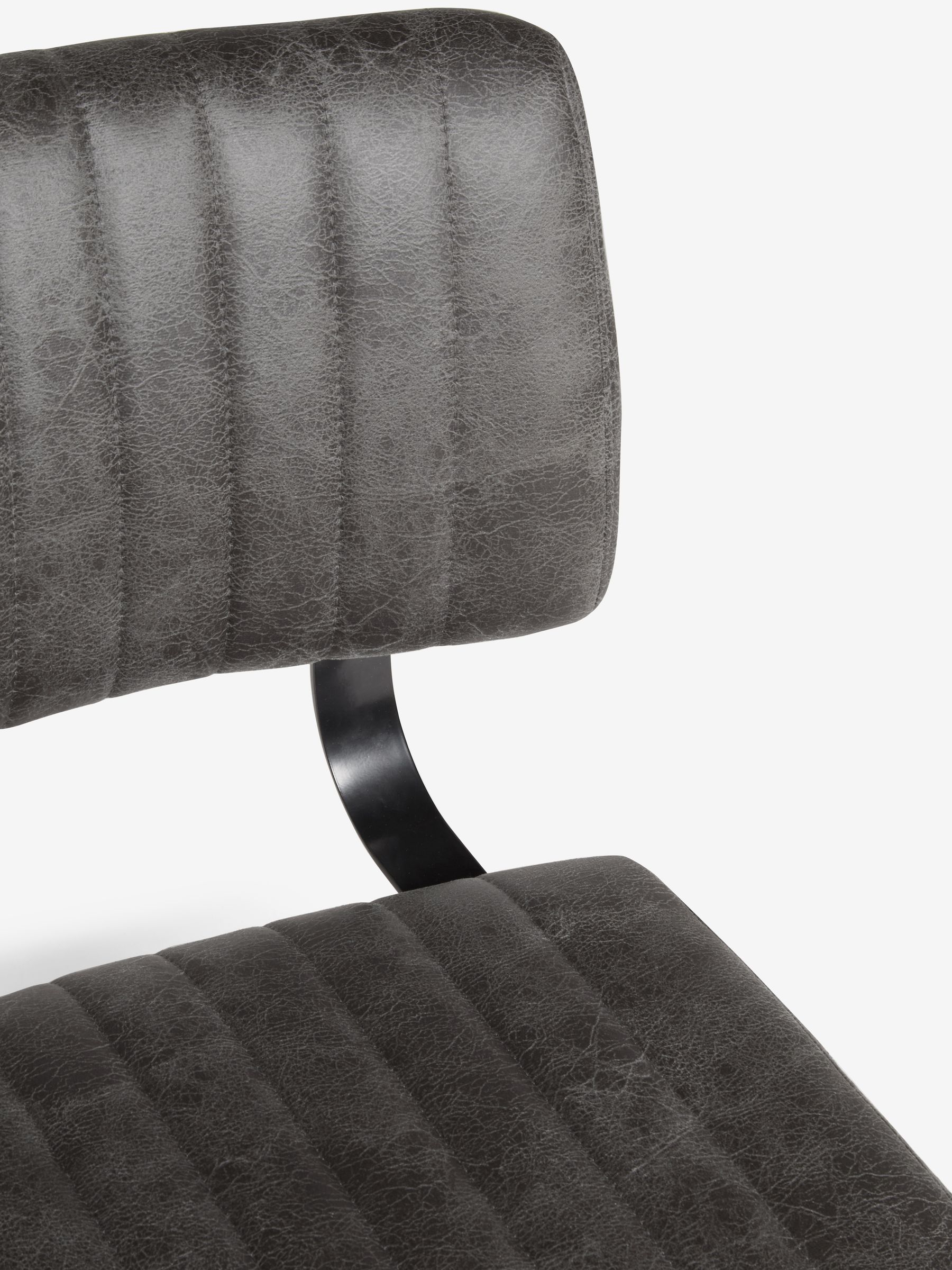 Buy Set of 2 Monza Faux Leather Dark Grey Aiden Black Leg Dining Chairs ...