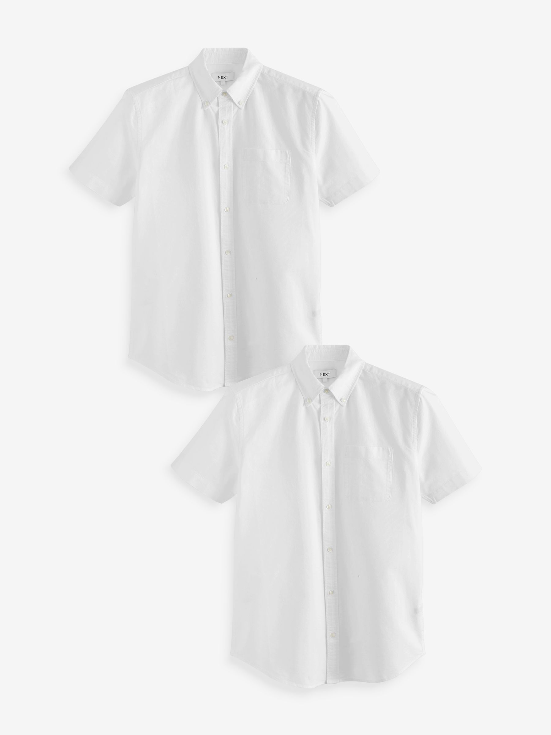 Buy White 100% Cotton Short Sleeve Oxford Shirts 2 Pack from the Next ...