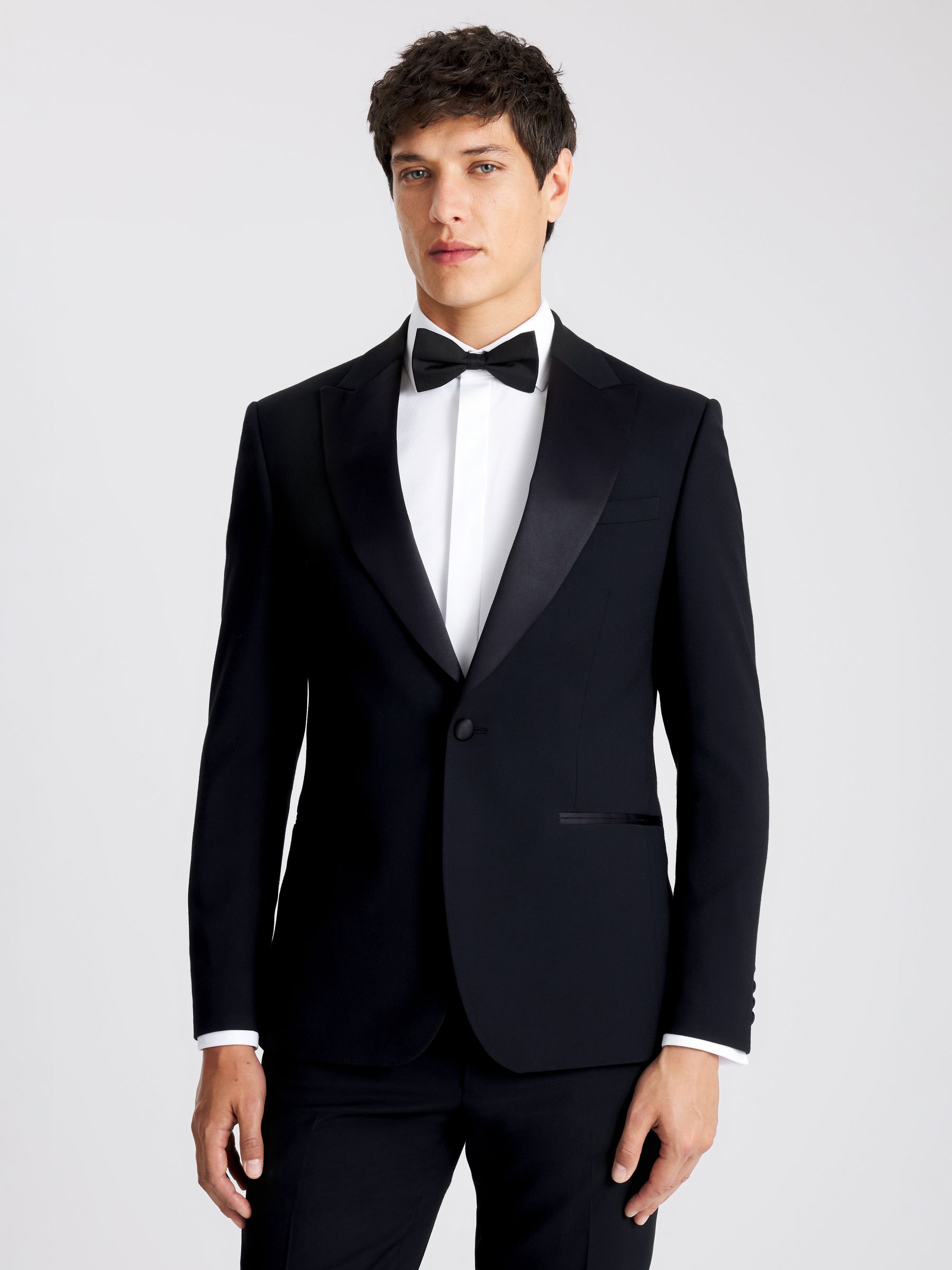Buy MOSS Black Slim Fit Peak Lapel Tuxedo Jacket from the Next UK ...