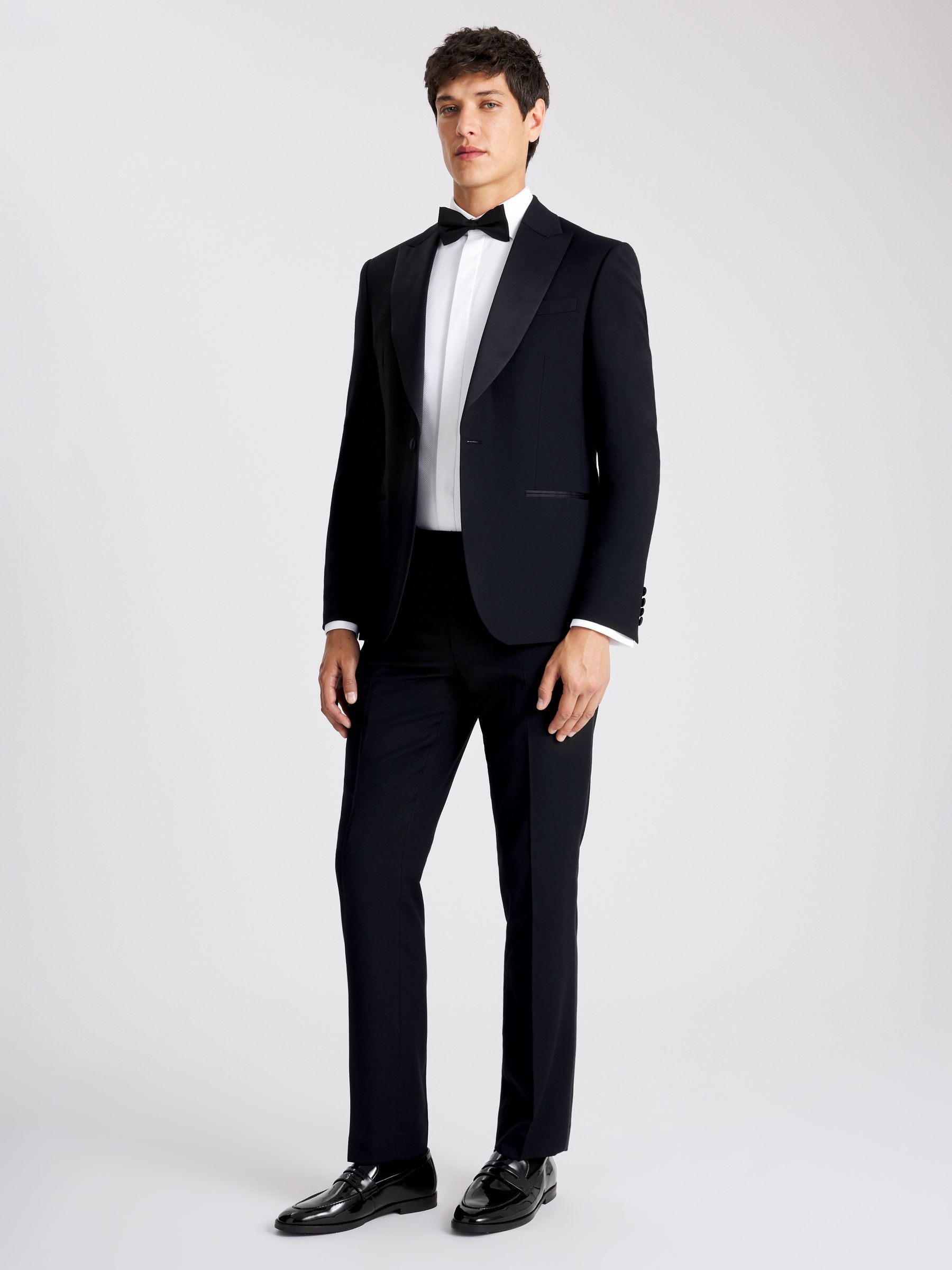 Buy MOSS Black Slim Fit Peak Lapel Tuxedo Jacket from Next Italy