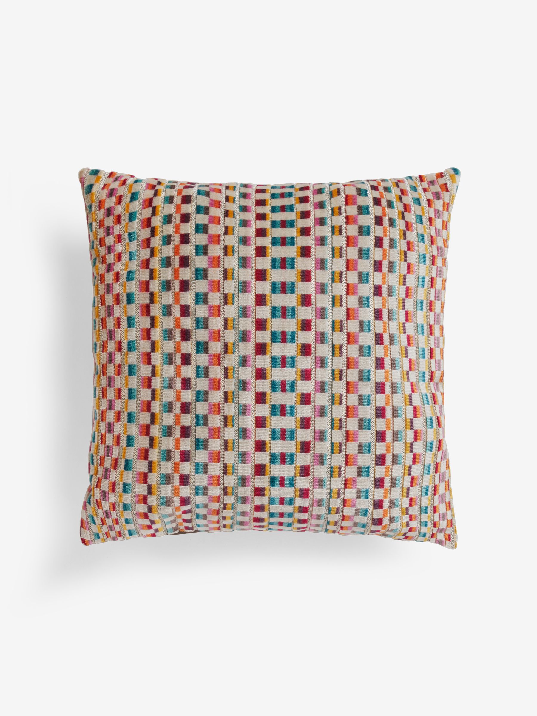 Buy Multi Bright 43 x 43cm Cut Velvet Multi Stripe Cushion from Next ...