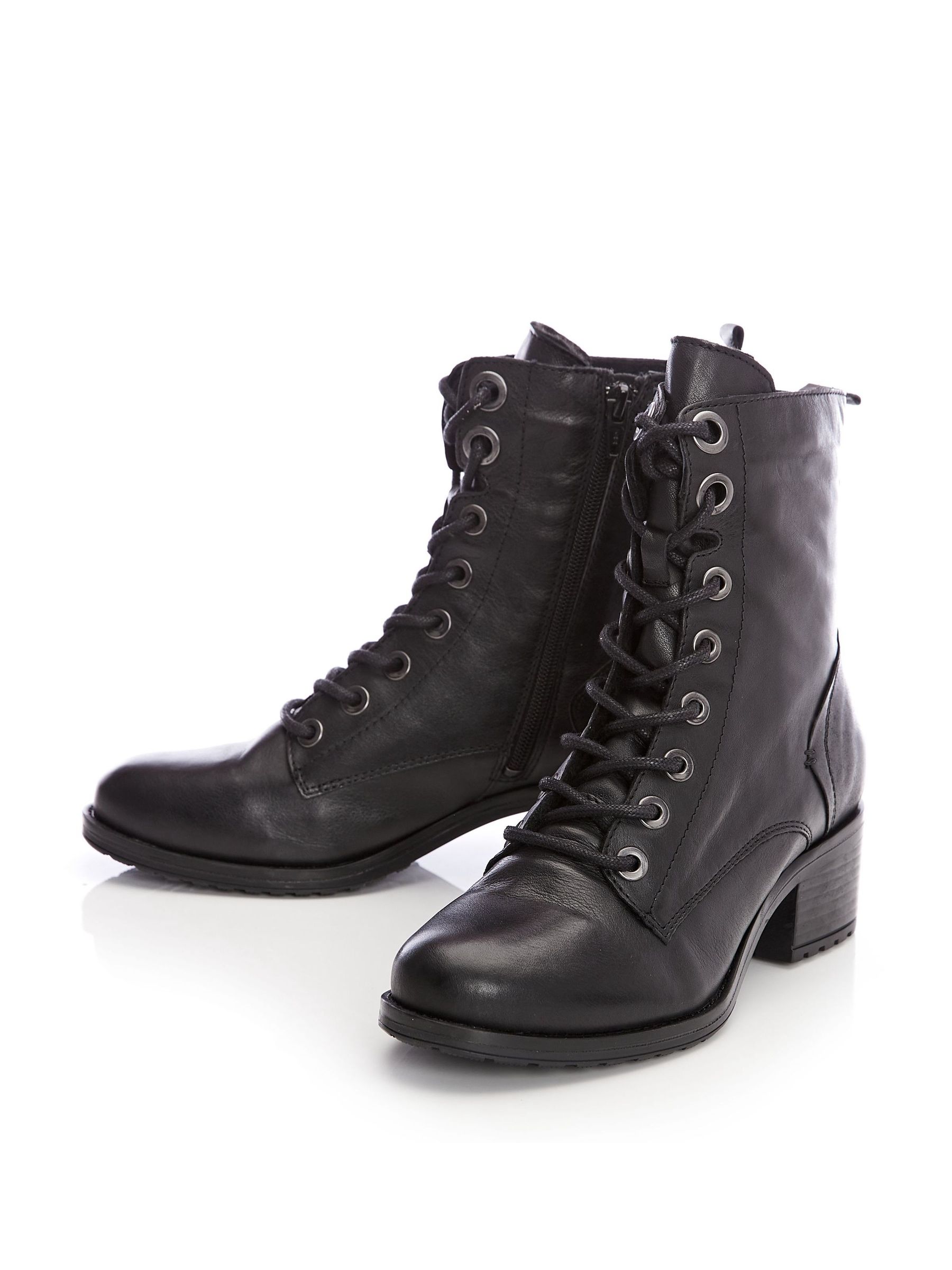 Buy Moda in Pelle Black Bezzie Lace Up Leather Ankle Boots from the ...