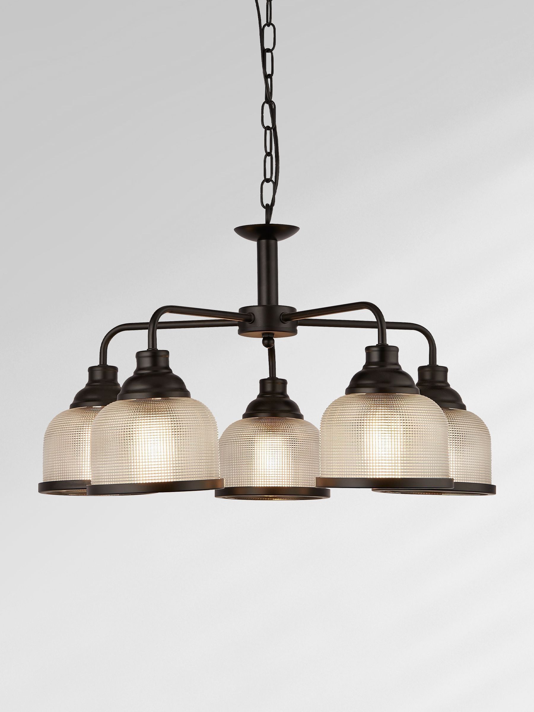 Buy Searchlight Black Highclere 5 Light Glass Ceiling Light Pendant ...
