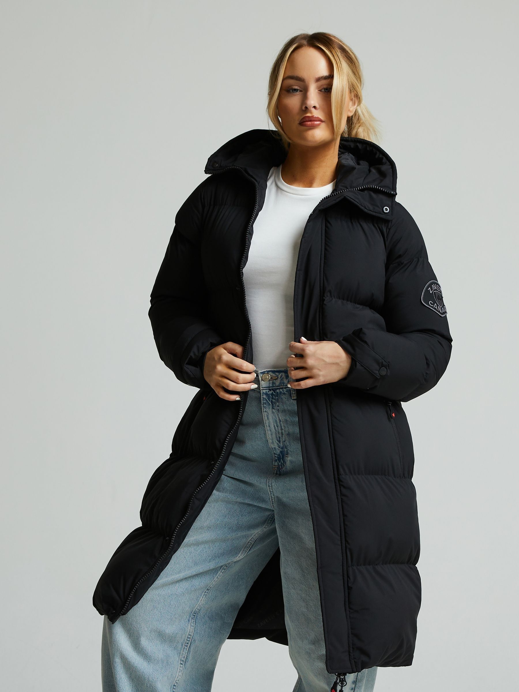 Buy Zavetti Canada Jet Black Alora Longline Puffer Coats from Next Ireland