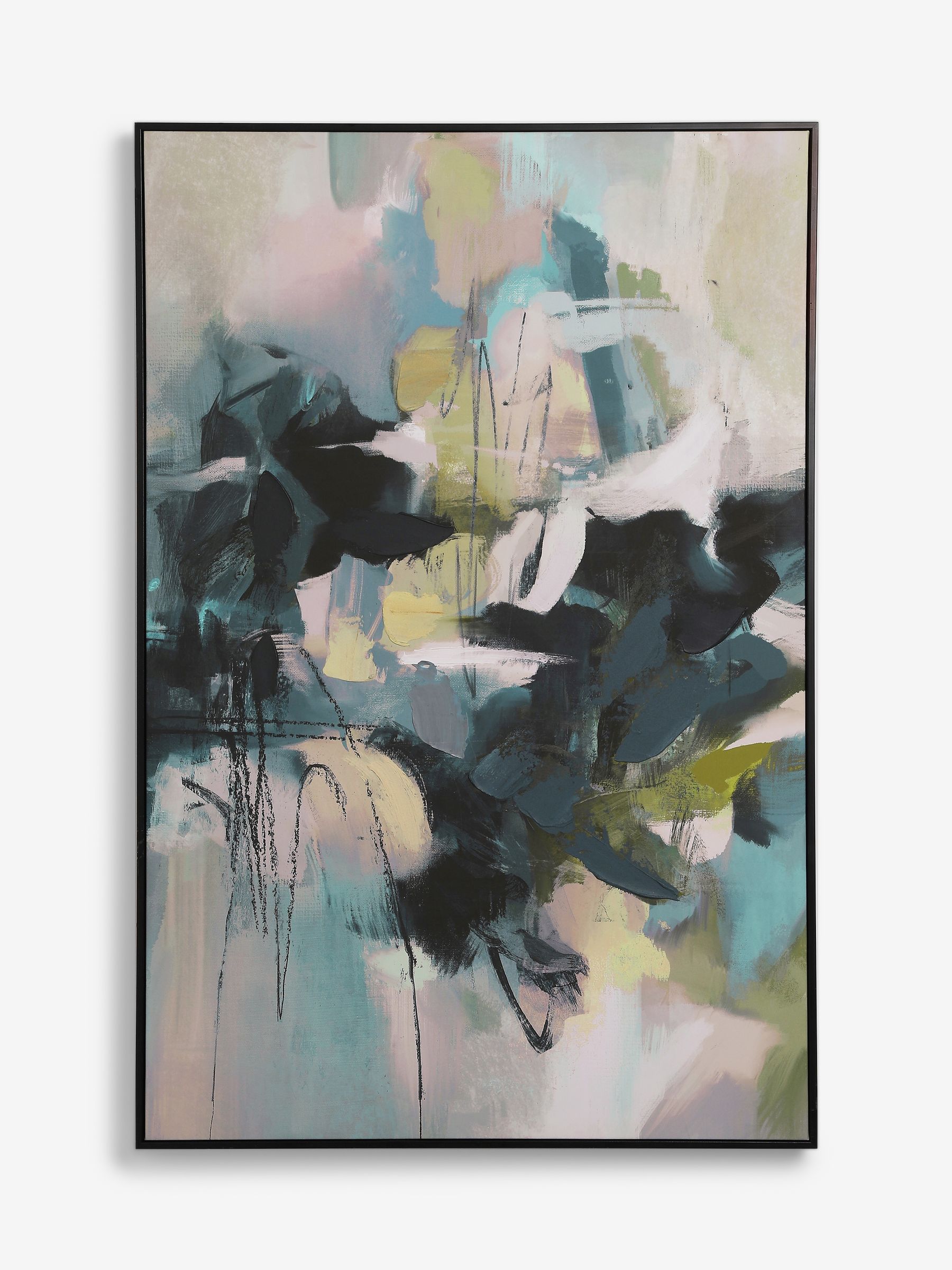 Buy Teal Green Extra Large Abstract Framed Canvas Wall Art from the ...