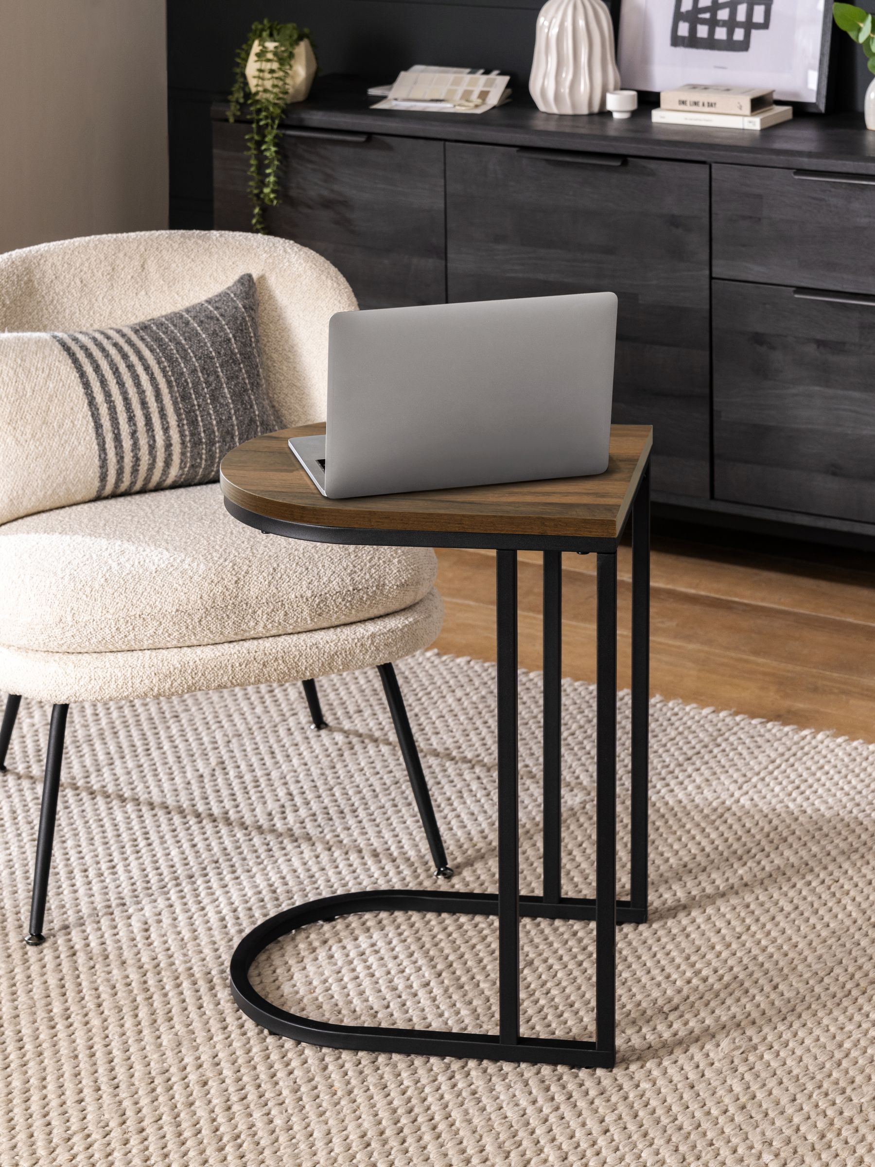 Buy Dark Bronx Oak Effect Laptop Side Table from the Next UK online shop