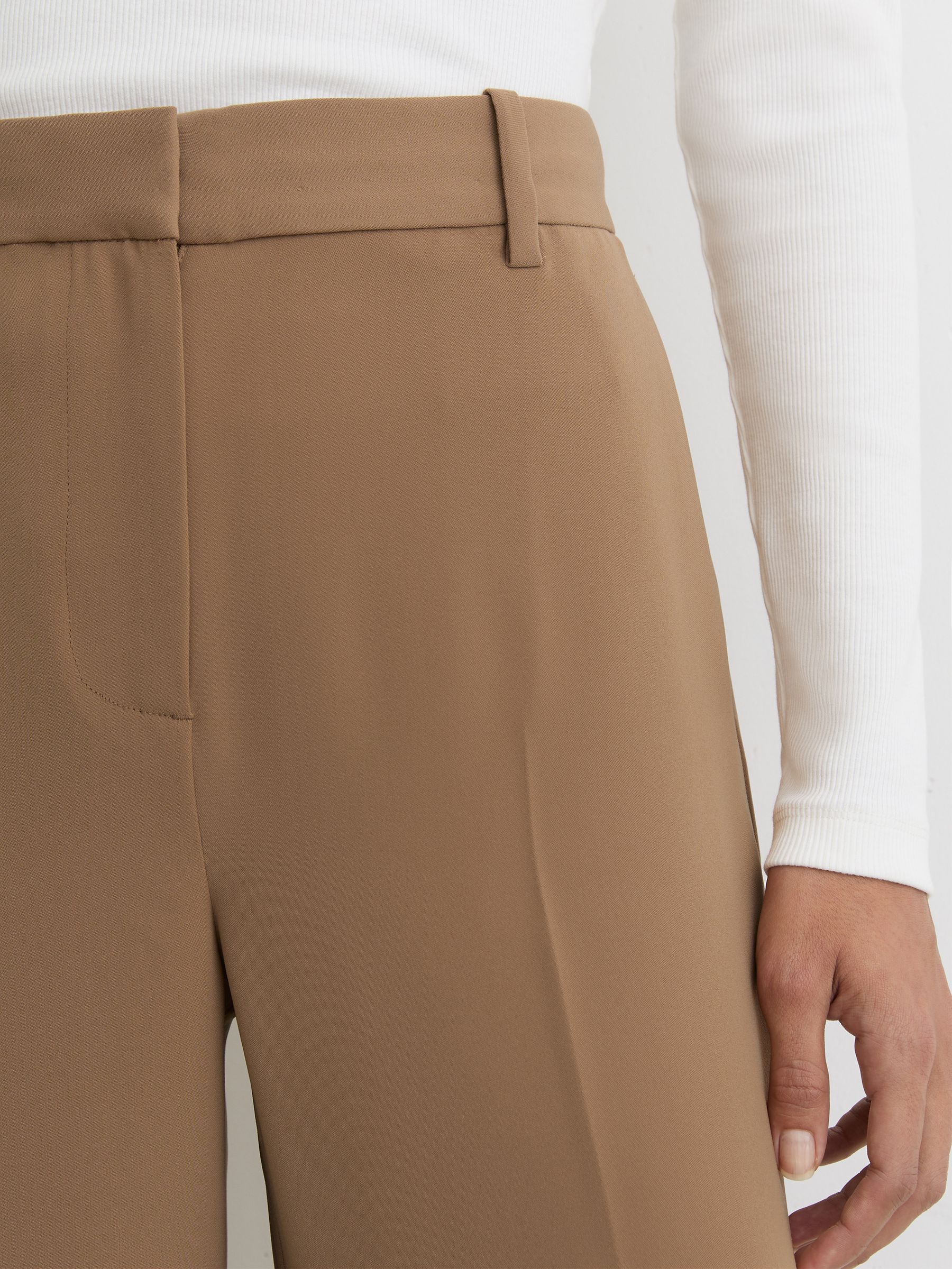 Buy Reiss Camel Margeaux Petite Wide-Leg Tailored Trousers from Next Kuwait