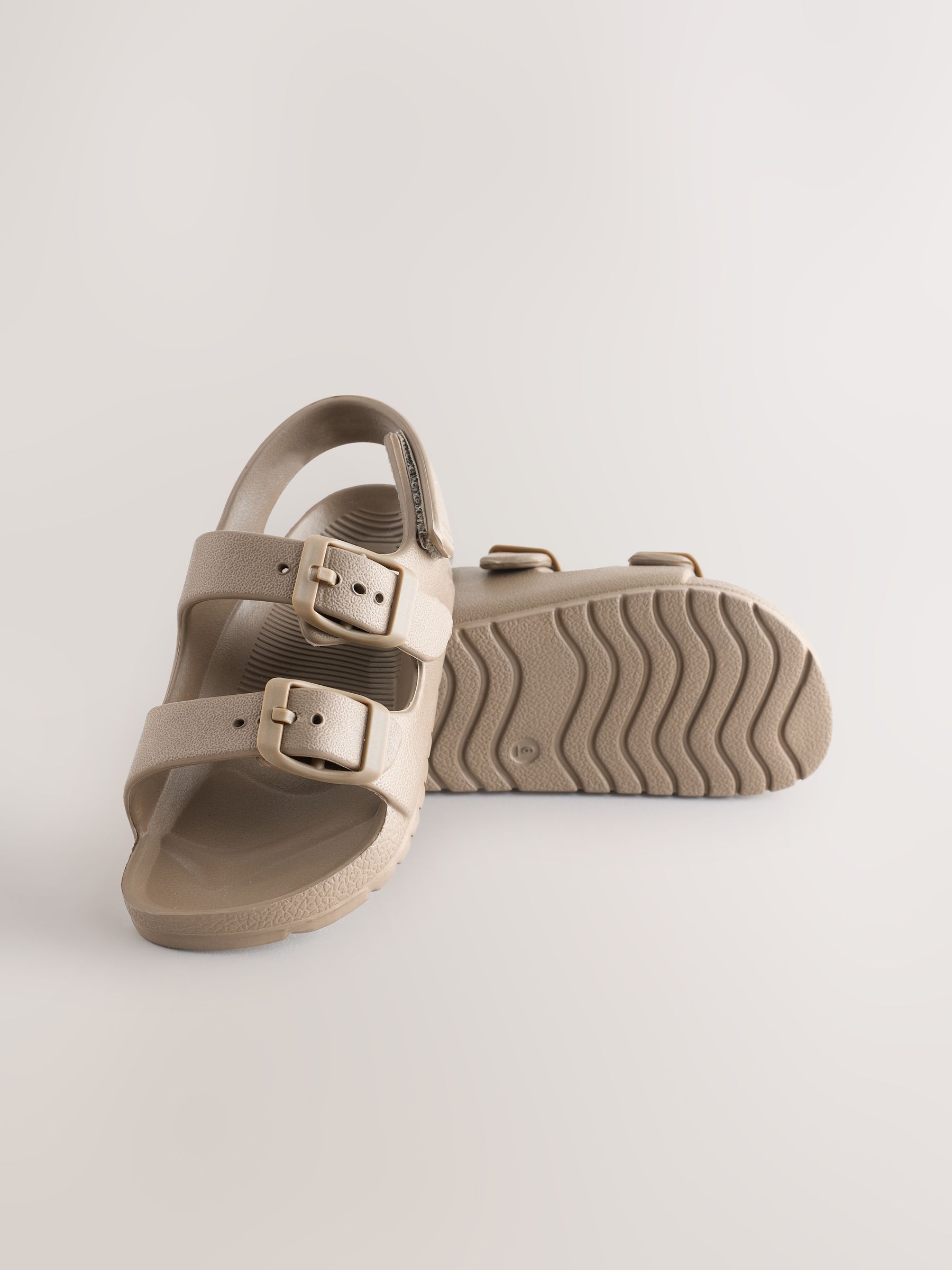 Buy Neutral - Double Buckle Ankle Strap EVA Sandals from Next Luxembourg