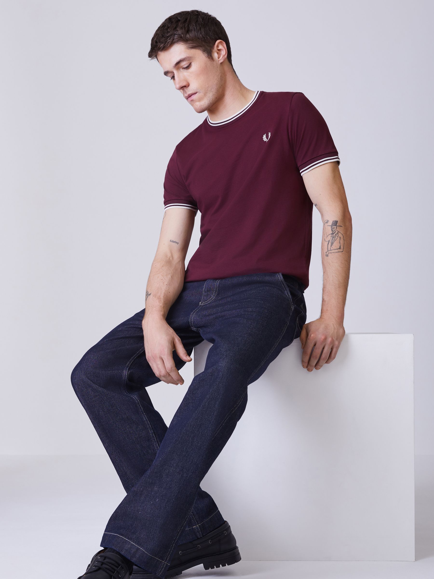 Buy Red - Fred Perry Twin Tipped Logo T-Shirt from Next Czech Republic