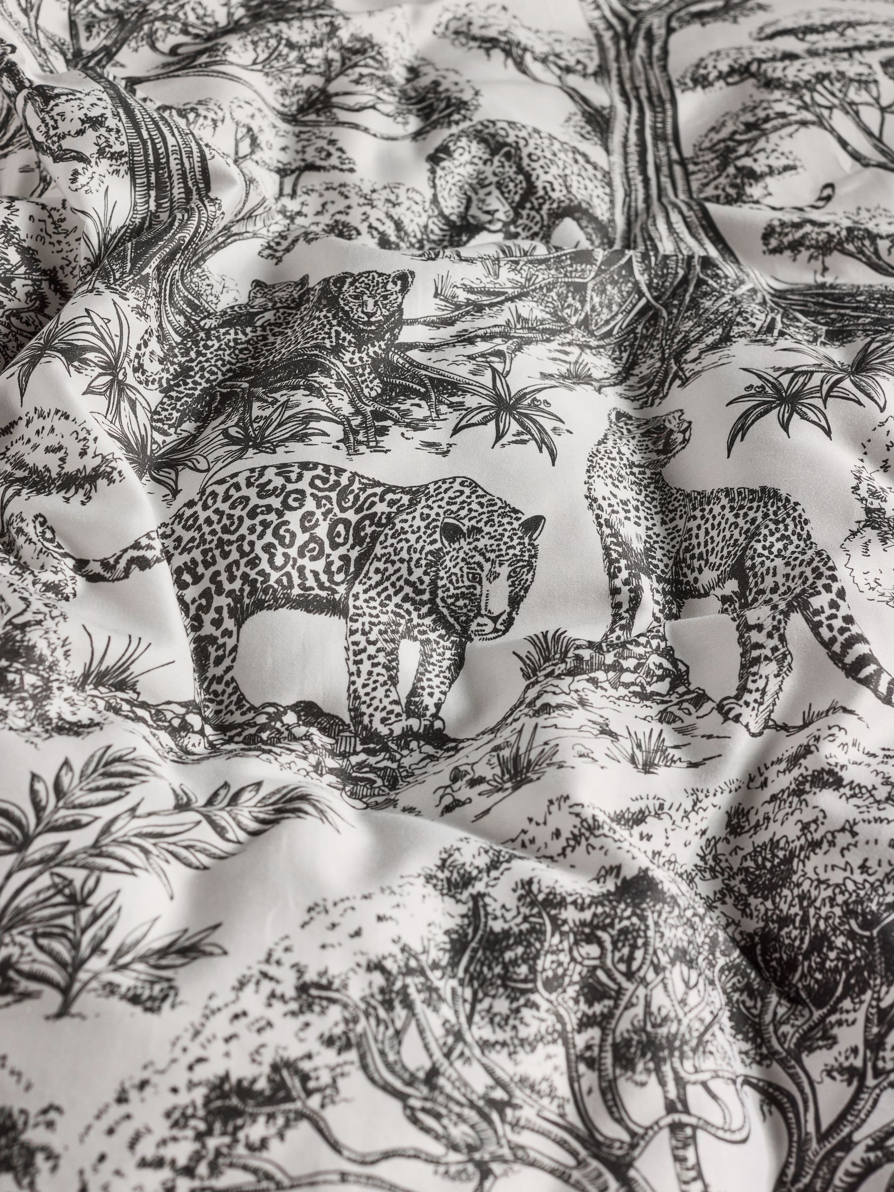 Buy Clarke and Clarke Black Kisumu 200 Thread Count Duvet Cover and ...