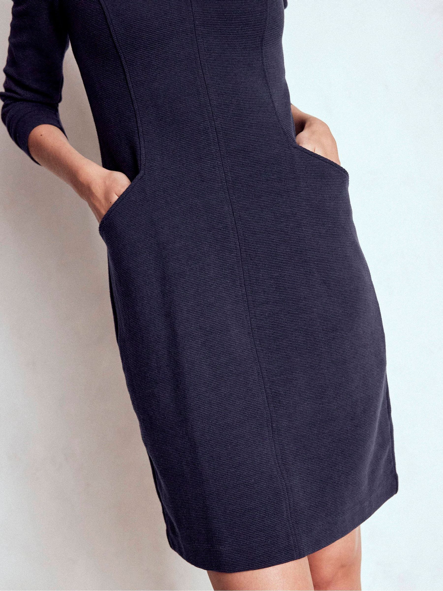 Buy Boden Blue Ellen V-Neck Ottoman Dress from the Next UK online shop