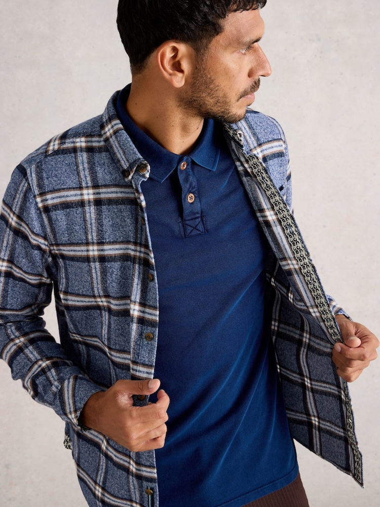Buy White Stuff Blue Barton Marl Check Shirt from Next Cyprus