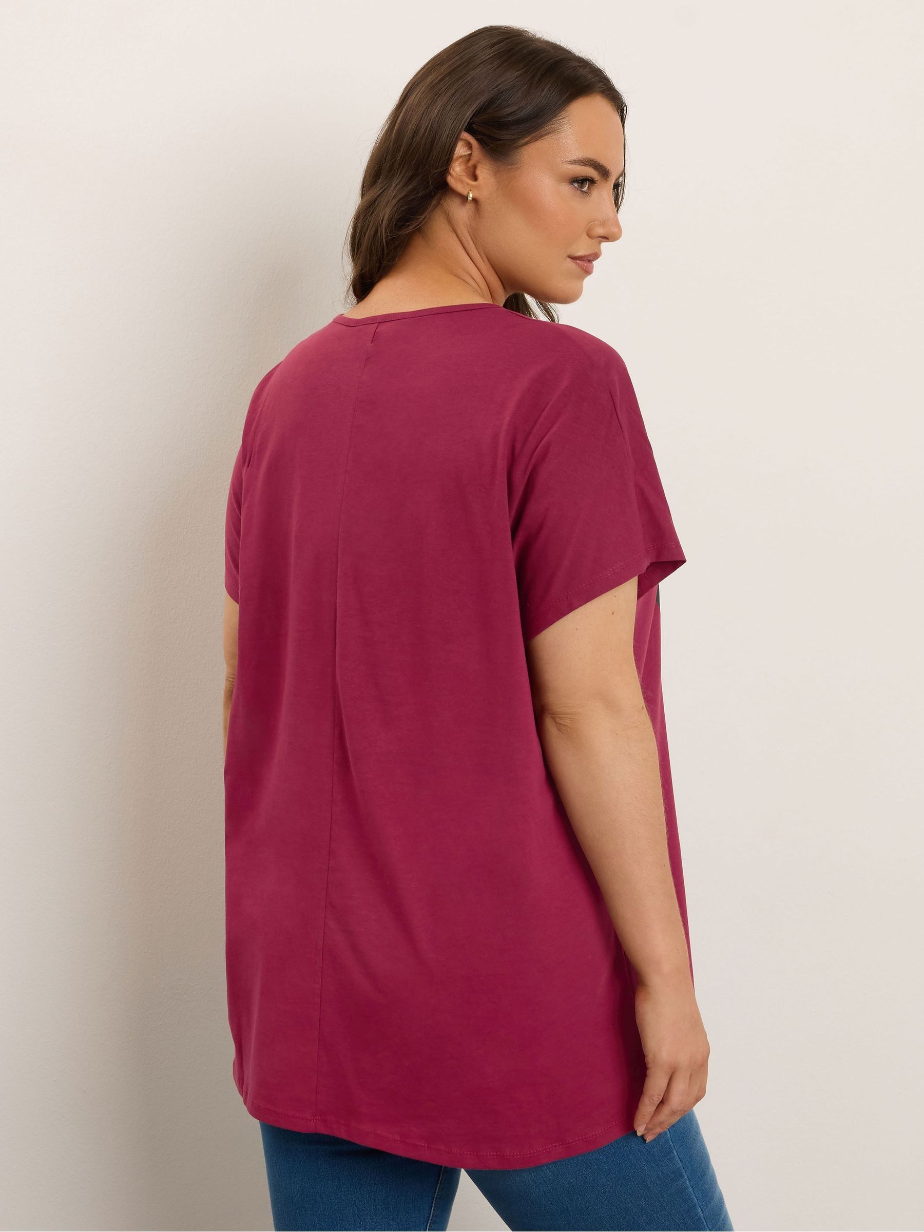 Buy Red - Yours Curve Logo Slash Detail Top from Next Belgium