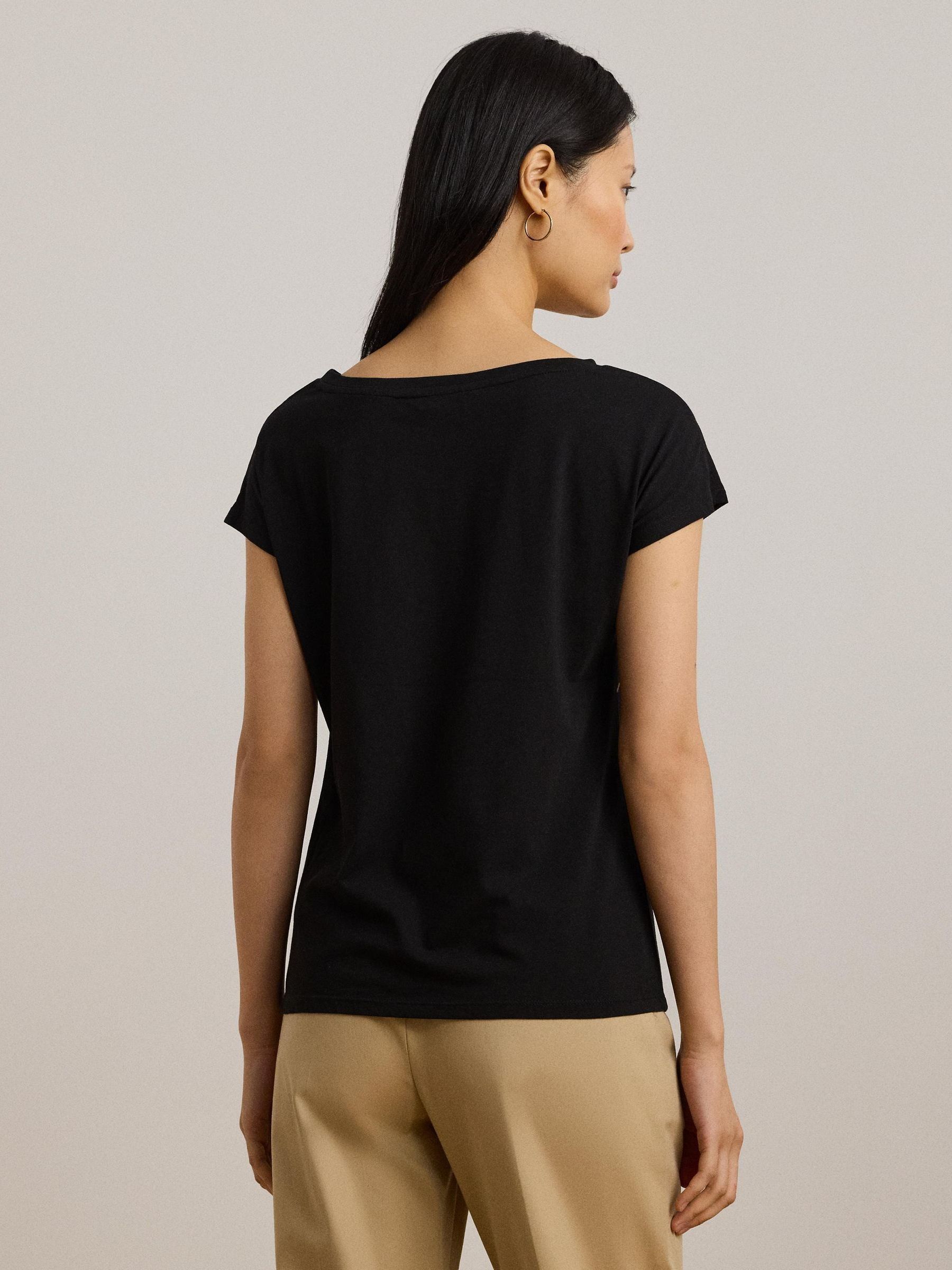 Buy Lauren Ralph Lauren Black Greita Script Logo T-Shirt from the Next ...