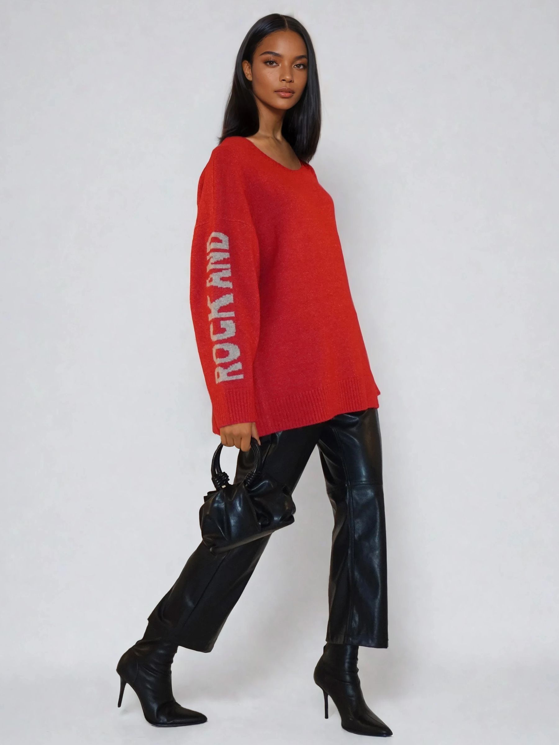 Buy Religion Red Oversized Rock N Roll Star Jumper In Pop Colours from ...