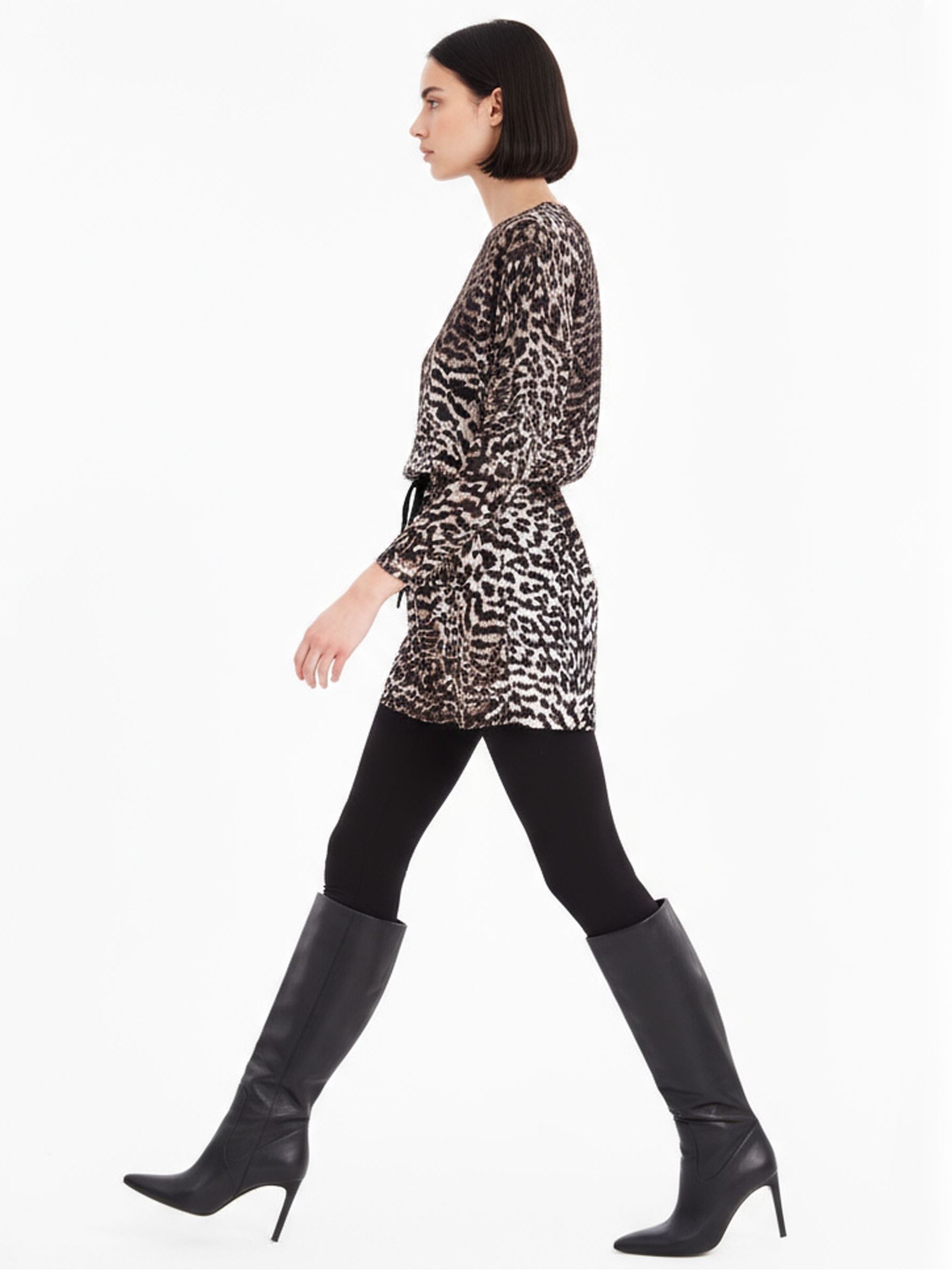 Buy Religion Animal Emmy Tunic Dress In Golden Zebra Animal Velvet ...