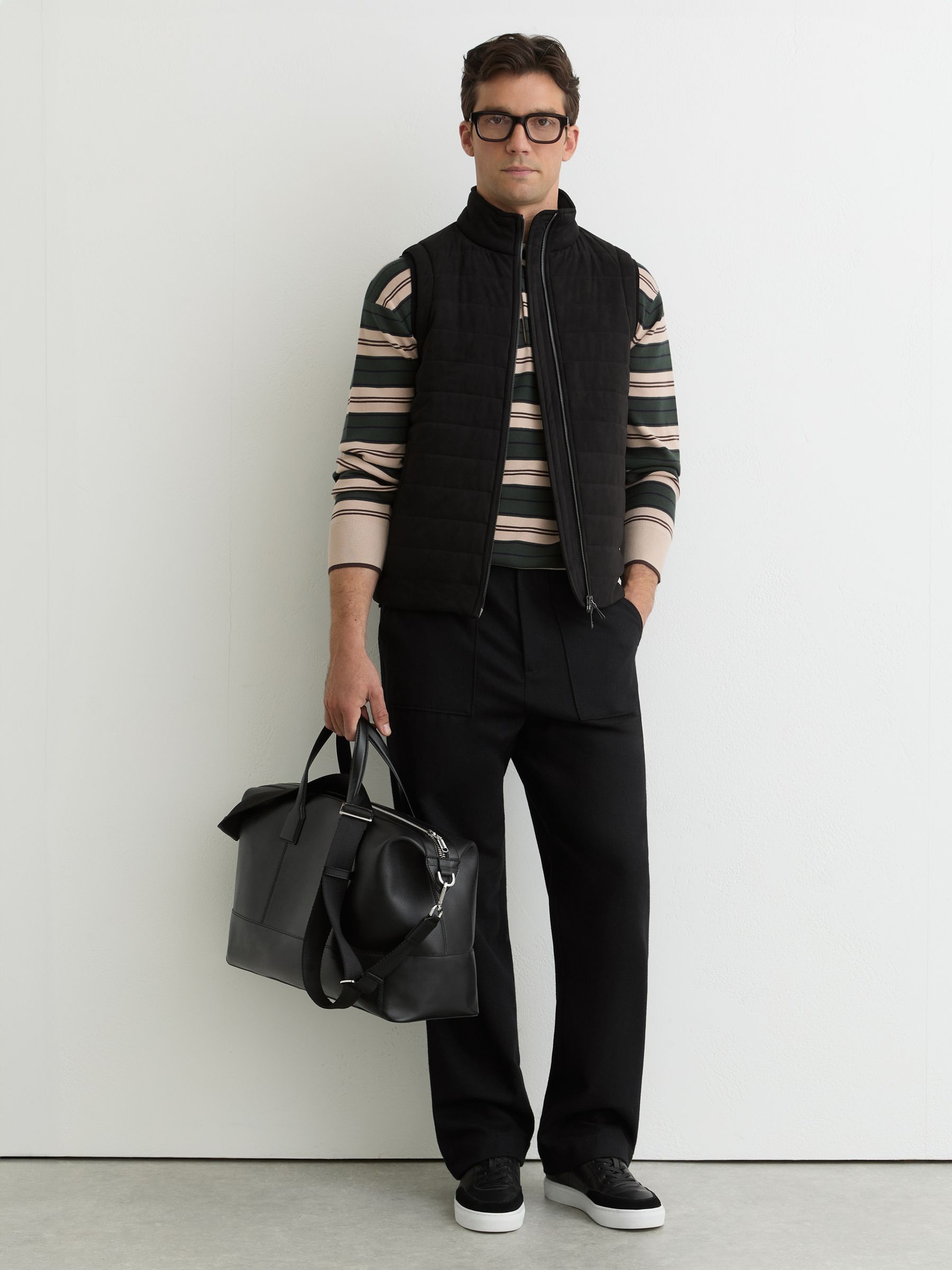 Buy Reiss Black Orson Funnel-Neck Quilted Gilet from the Next UK online ...