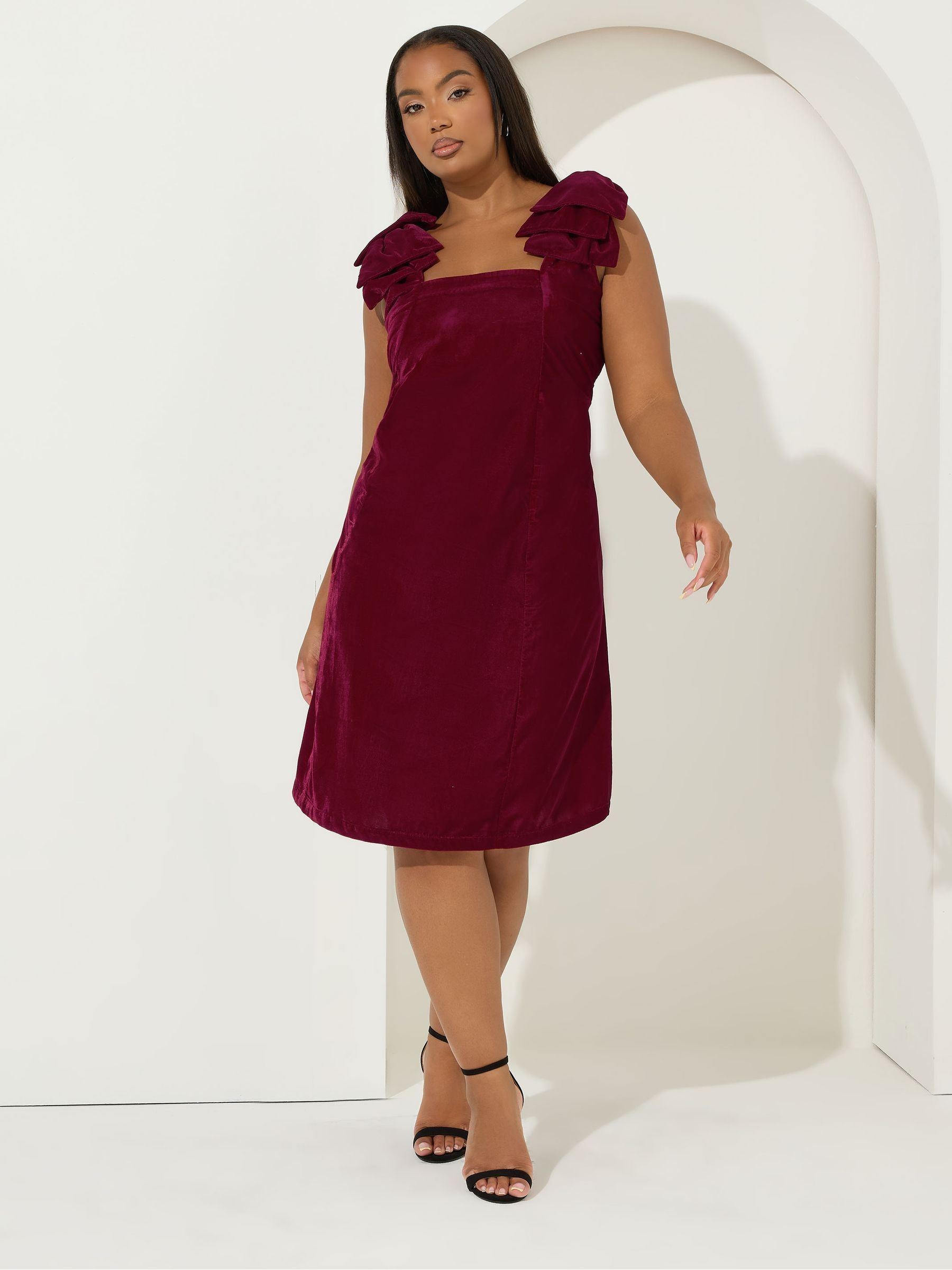 Buy Yours Curve Red Party Mini Bow Strap Dress from the Next UK online shop
