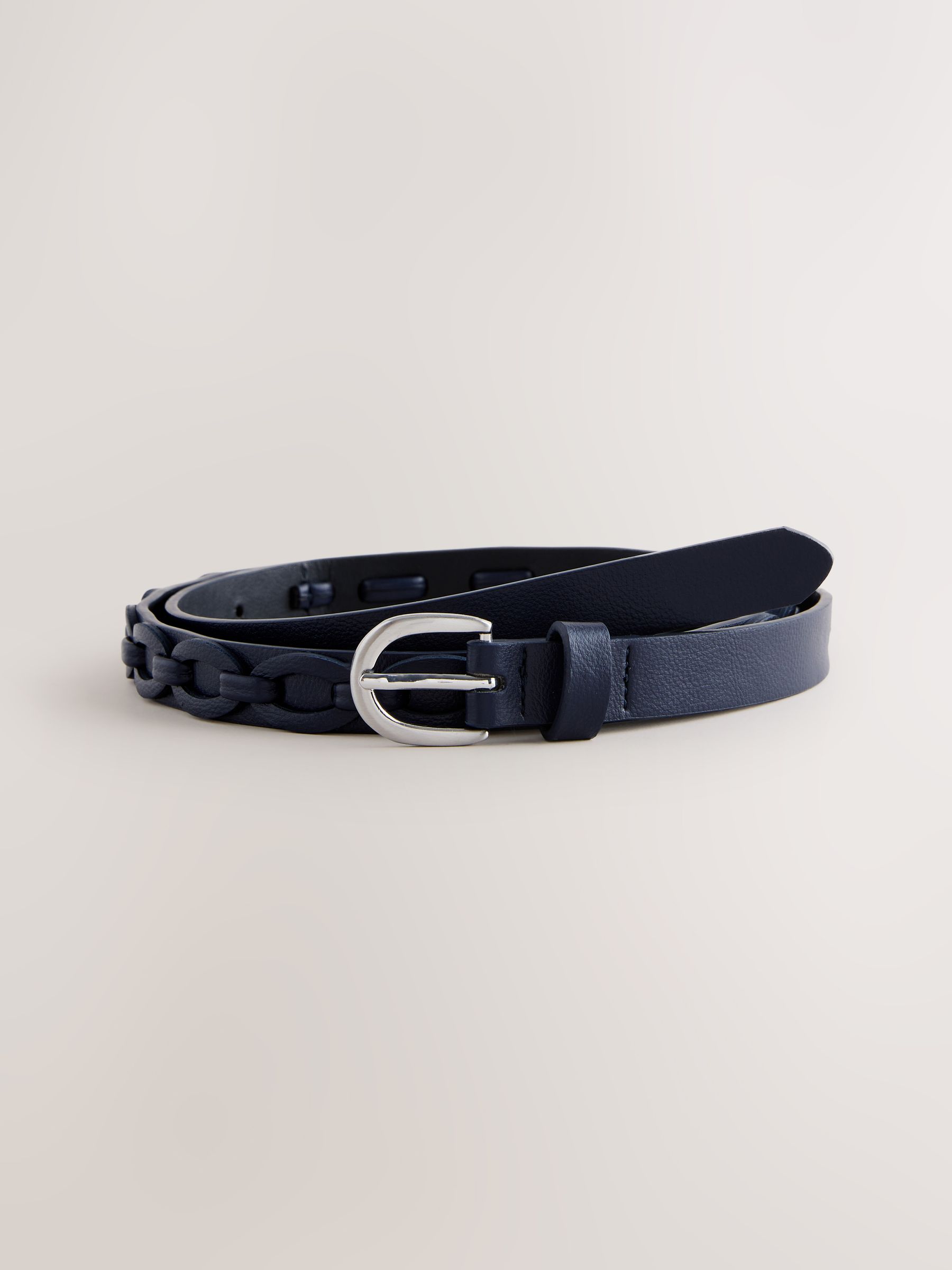 Buy Navy Blue Skinny PU Link Detail Belt from Next United Arab Emirates