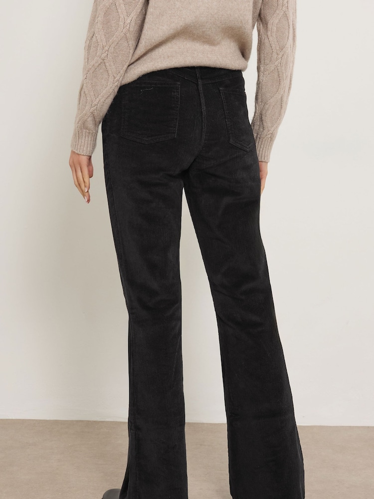 Buy Long Tall Sally Black Kick Flare Cord Trousers from Next Ireland