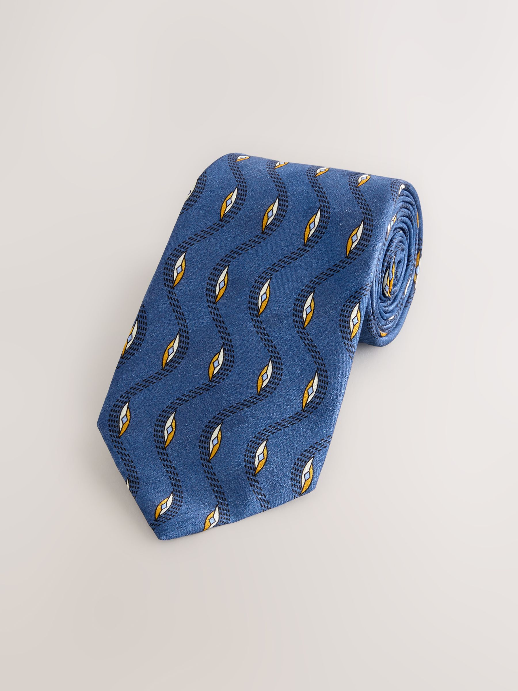 Buy Blue Archive Collection Silk Design Tie from the Next UK online shop