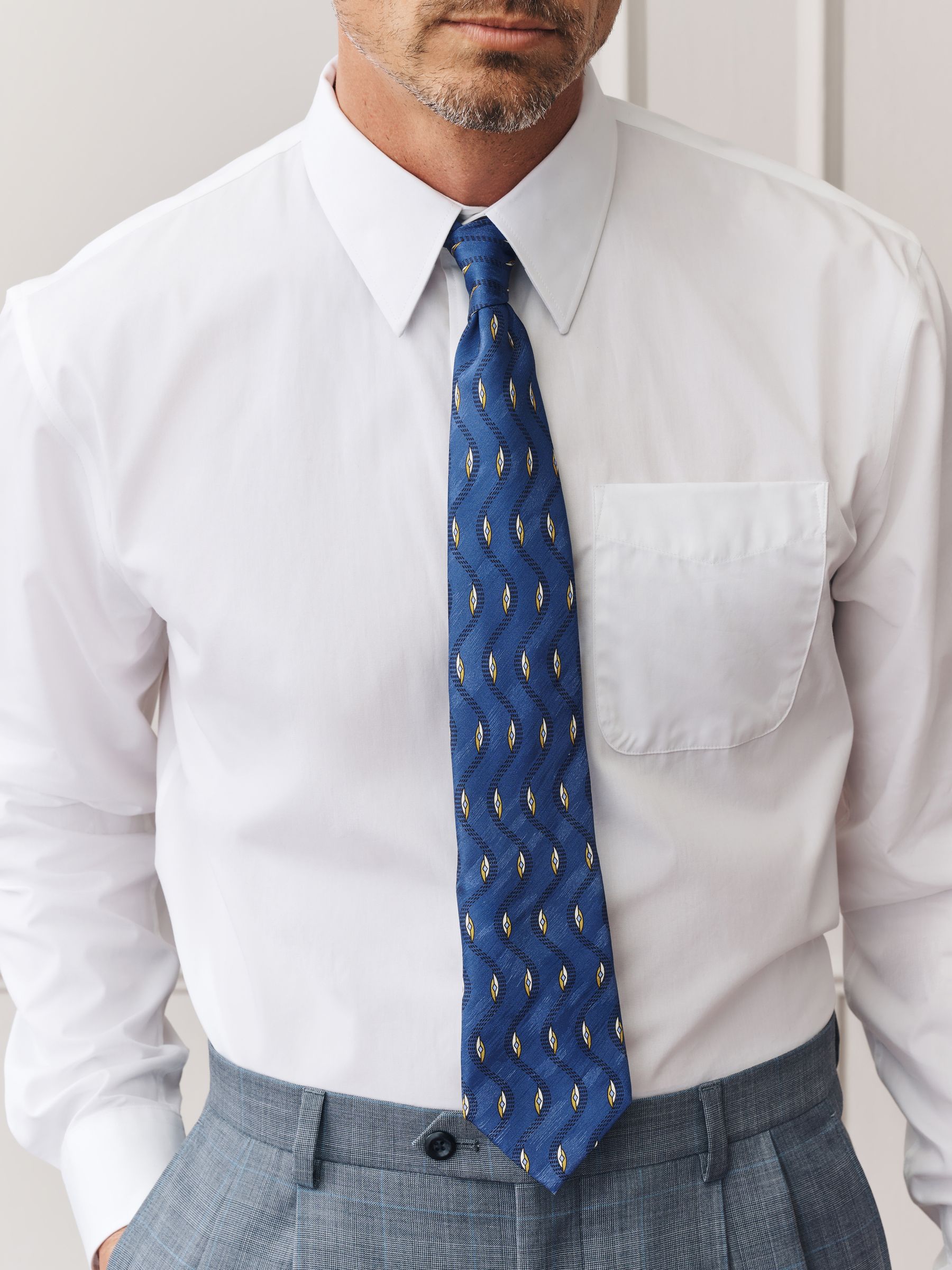 Buy Blue Archive Collection Silk Design Tie from the Next UK online shop